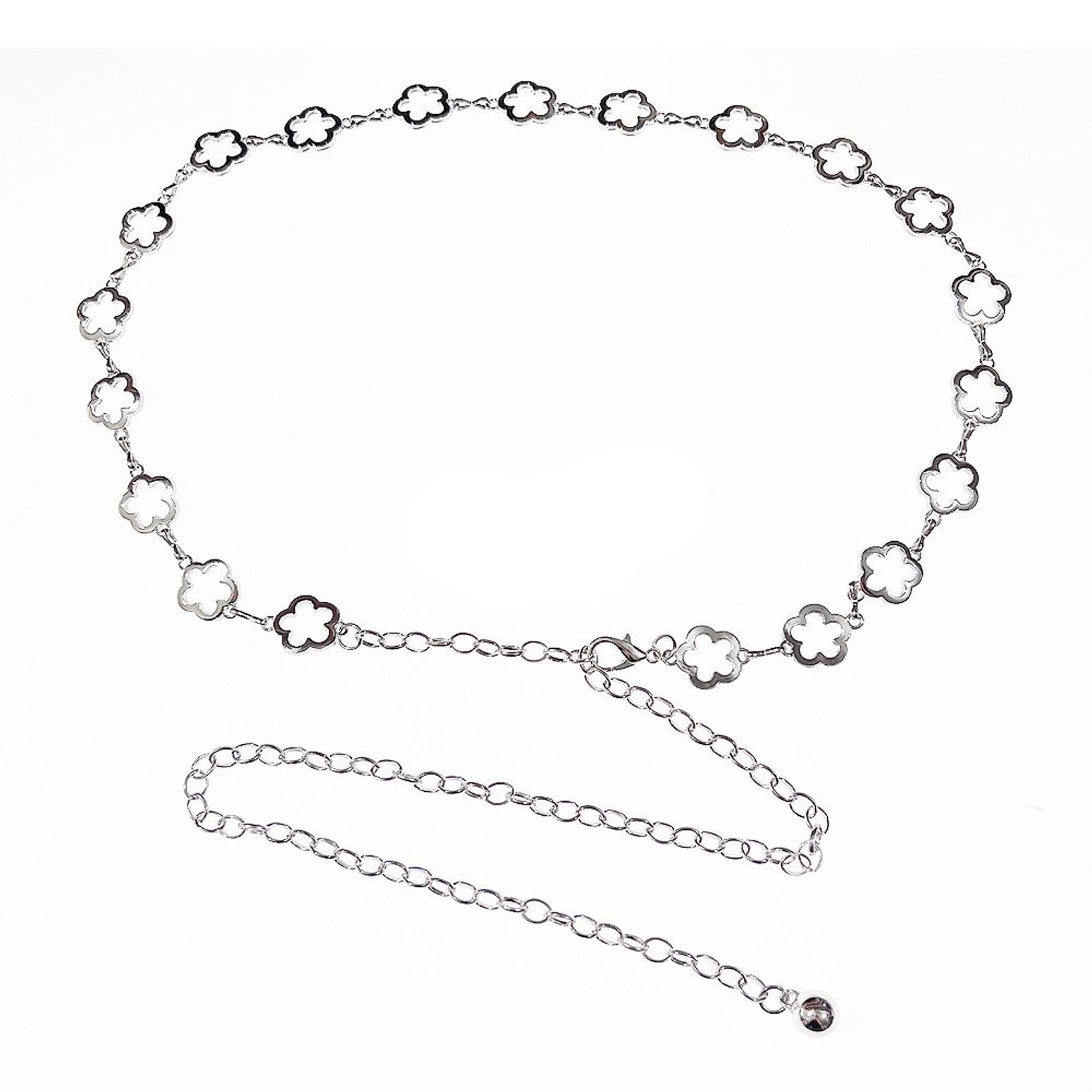 SWSMCLT Women's Banquet Adjustable Chain Belt Cut Out Metal Buckle ...