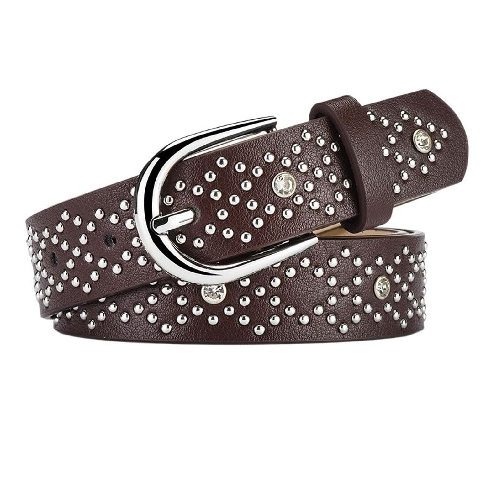 SWSMCLT Women's Basic Belt Biker Groove Belt Autumn Harem Faux Leather ...