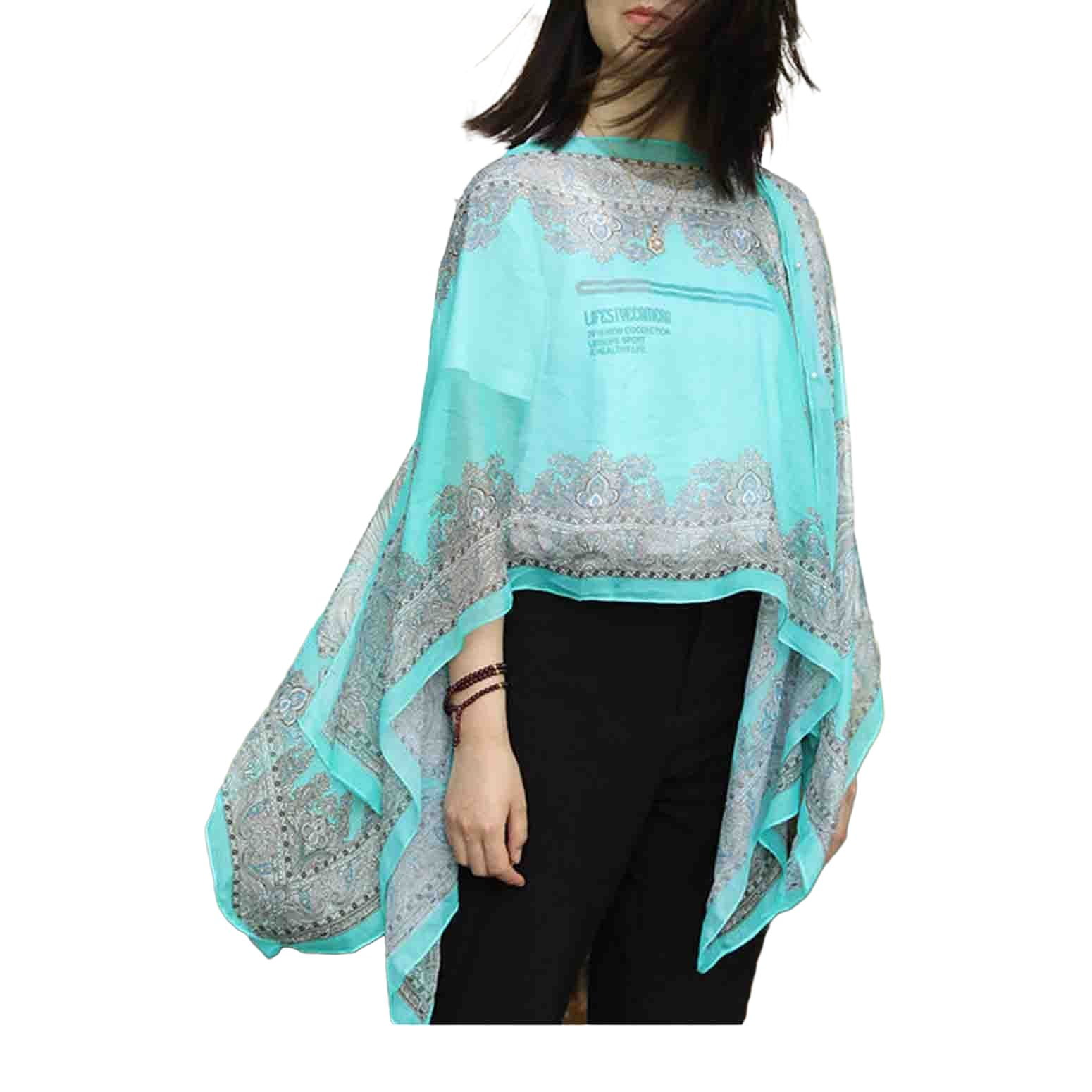 SWSMCLT Women's Beach Top Soft Cape V Neck Off The Shoulder Bikini ...