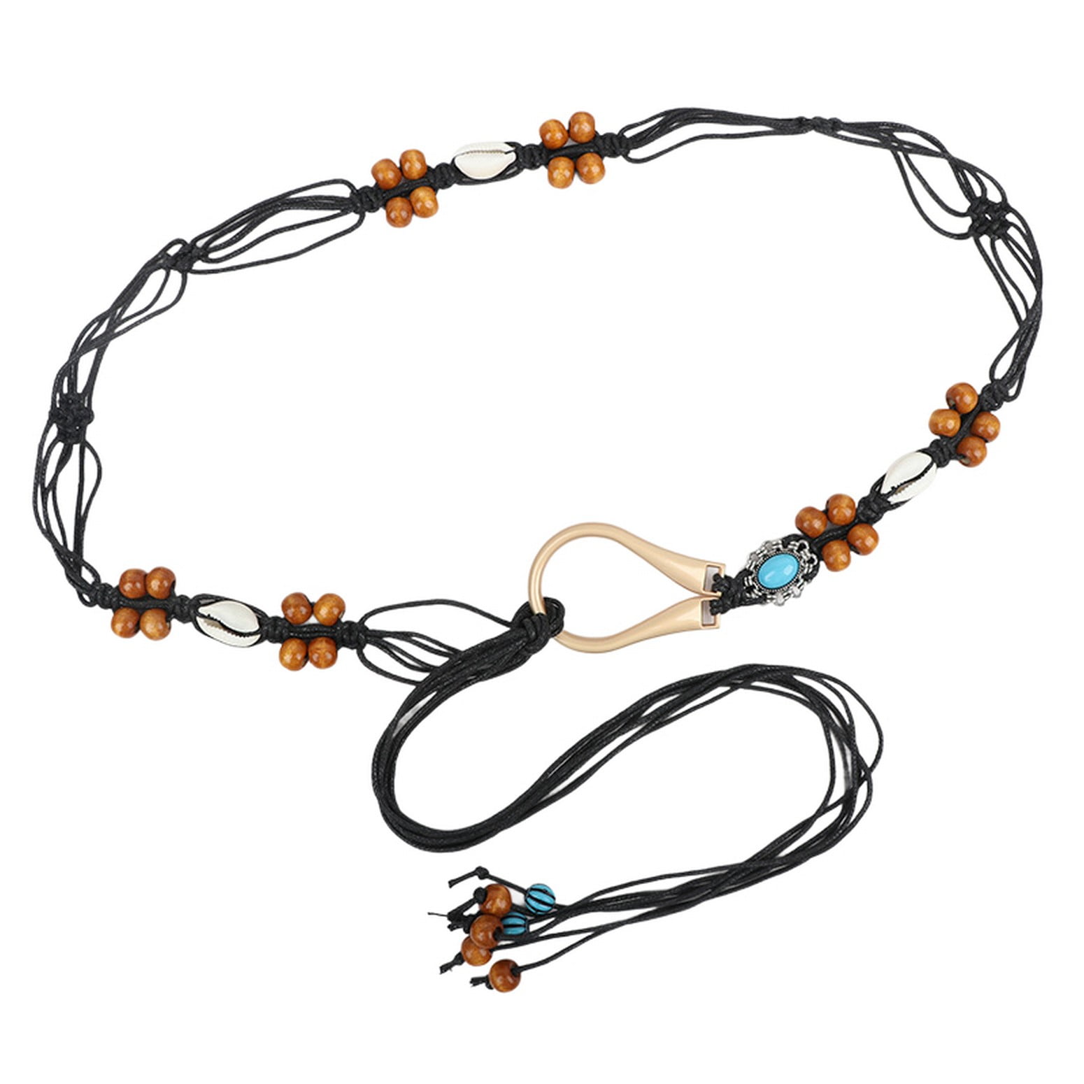 SWSMCLT Women's Beaded Belt All Seasons Bohemian Braided Fringe Braid ...