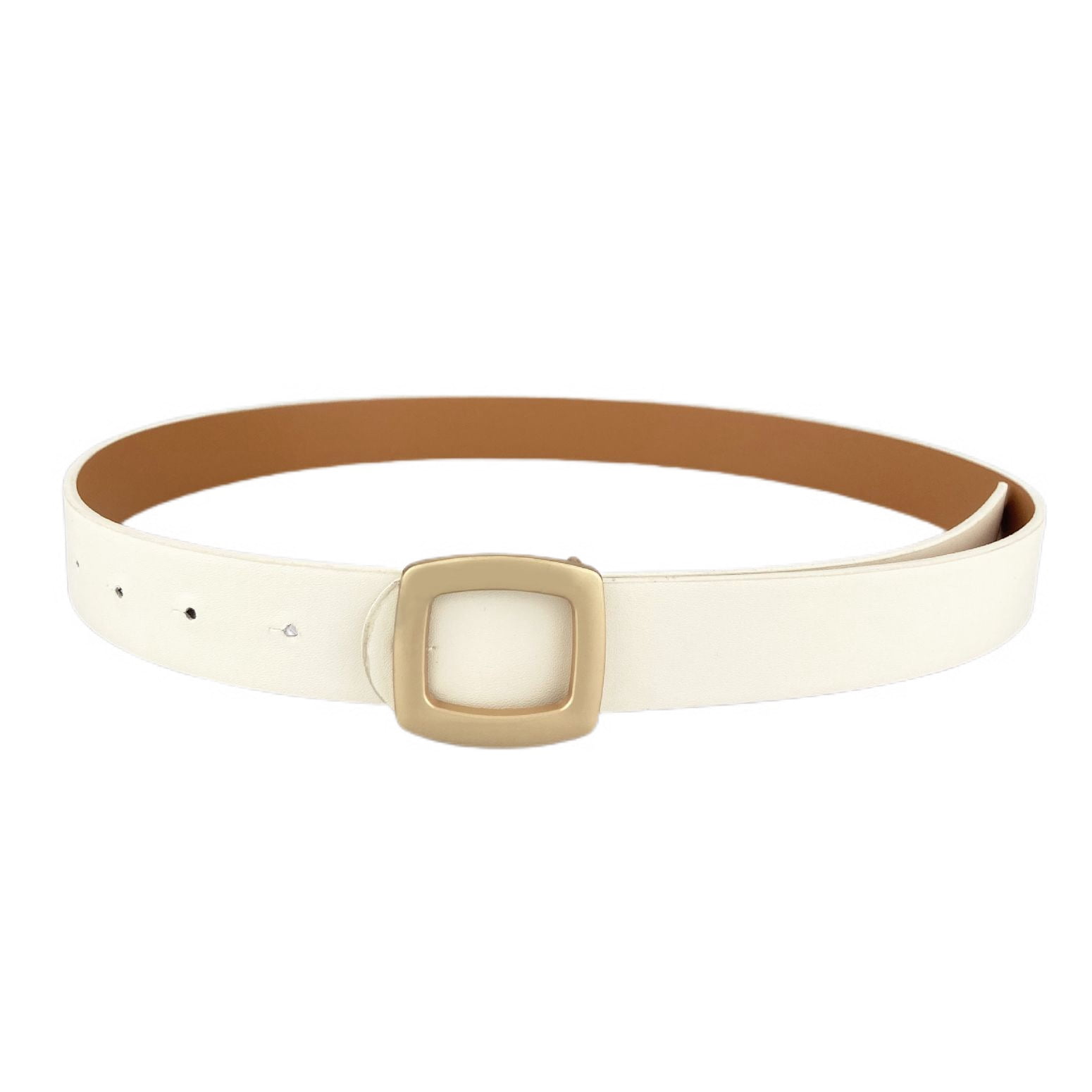 SWSMCLT Women's Belt For Dress Fashion PU Metal Buckle Faux Leather ...