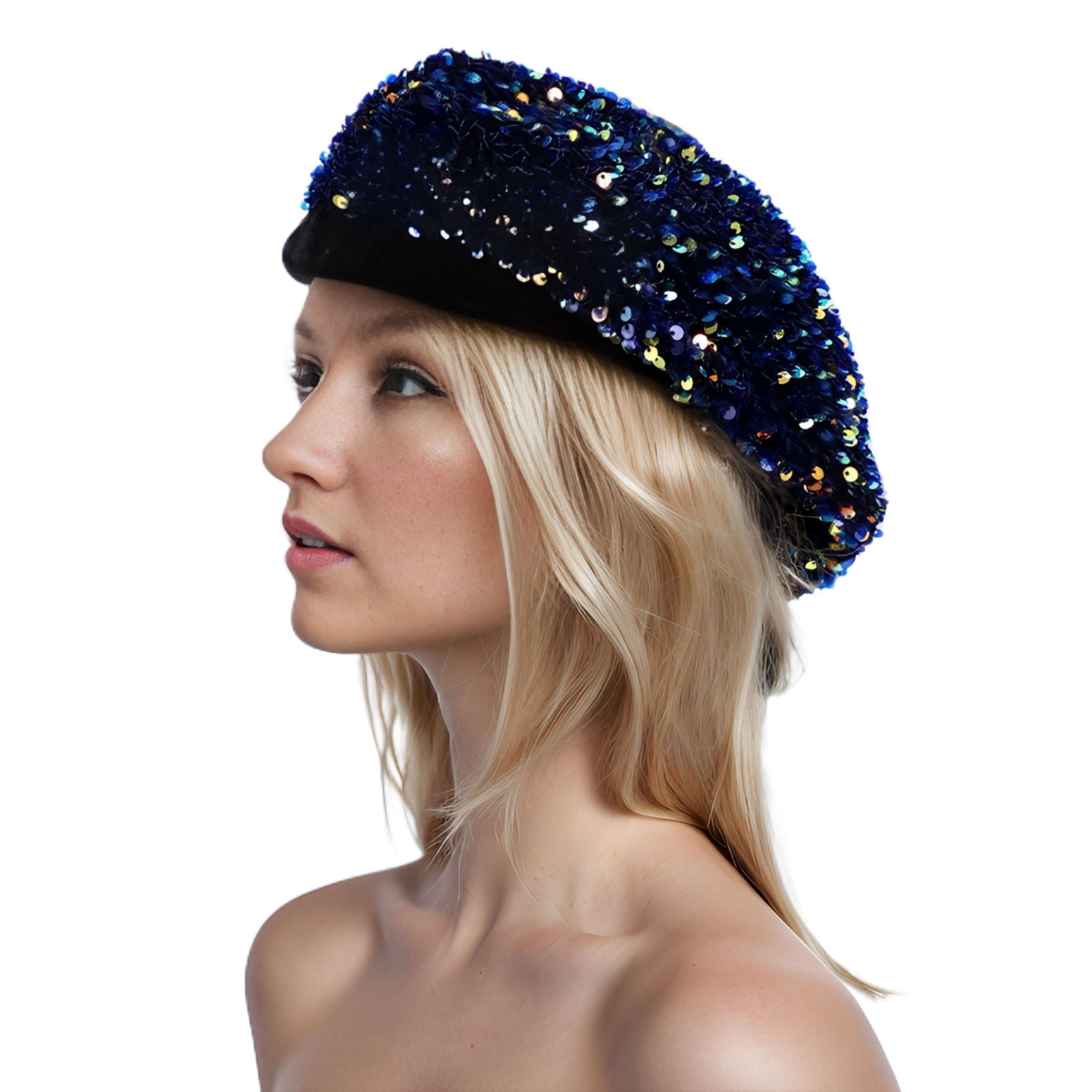 SWSMCLT Women's Beret HatMardi Gras Hat Winter Cap Party Sequin Disco ...