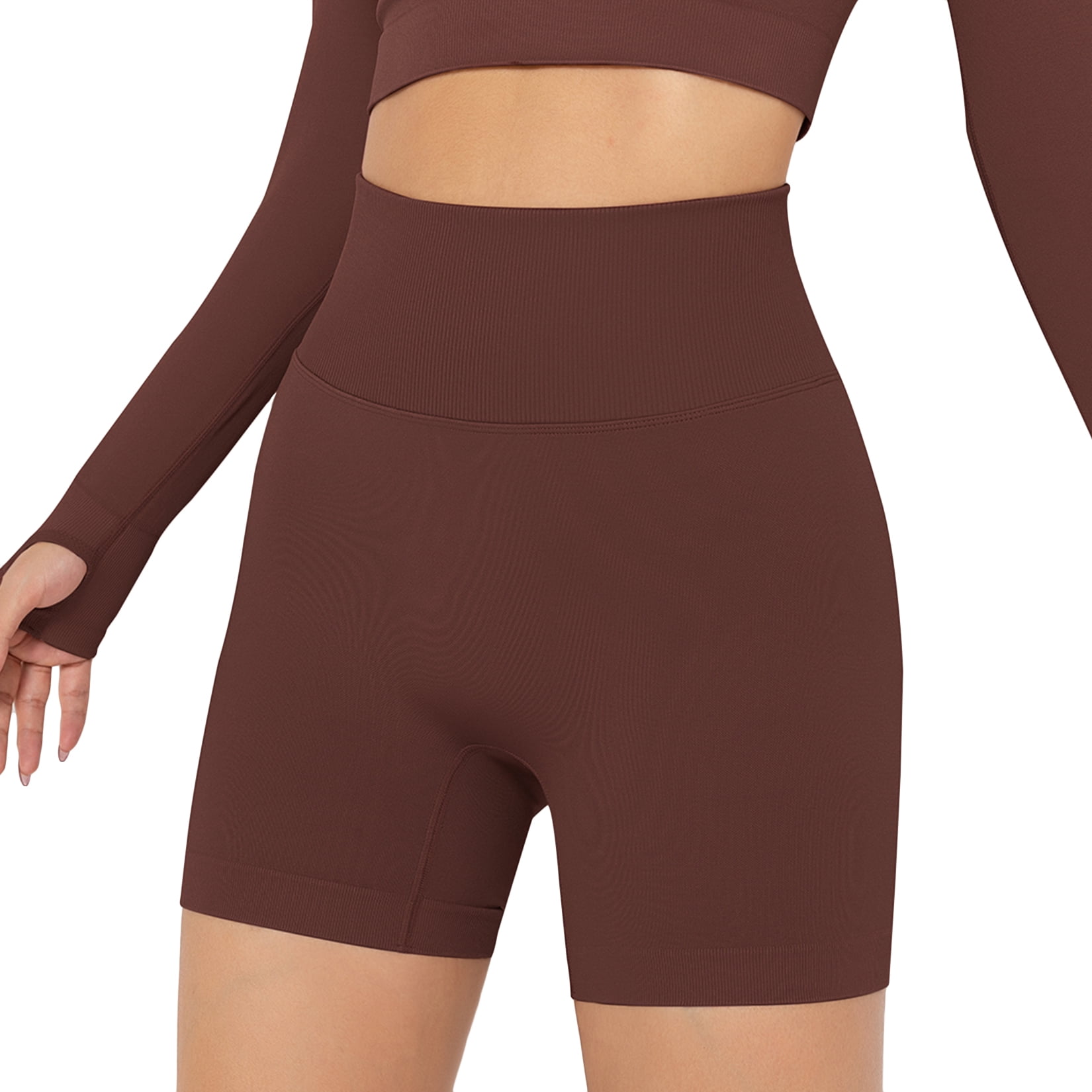 Swsmclt Womens Biker Shorts Seamless Dry Fit Yoga Gym Running High