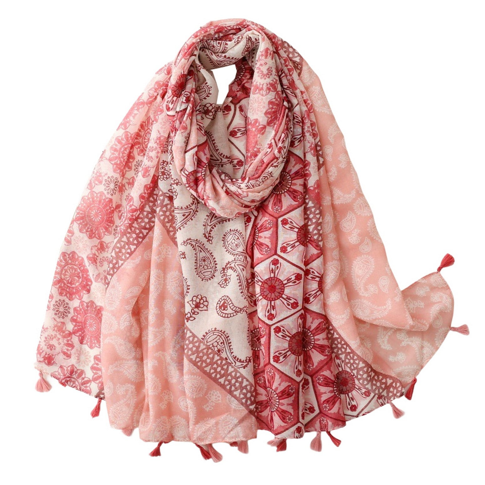 SWSMCLT Women's Boho Cape Pashmina Shawl Scarf Lightweight Fall Fringe ...