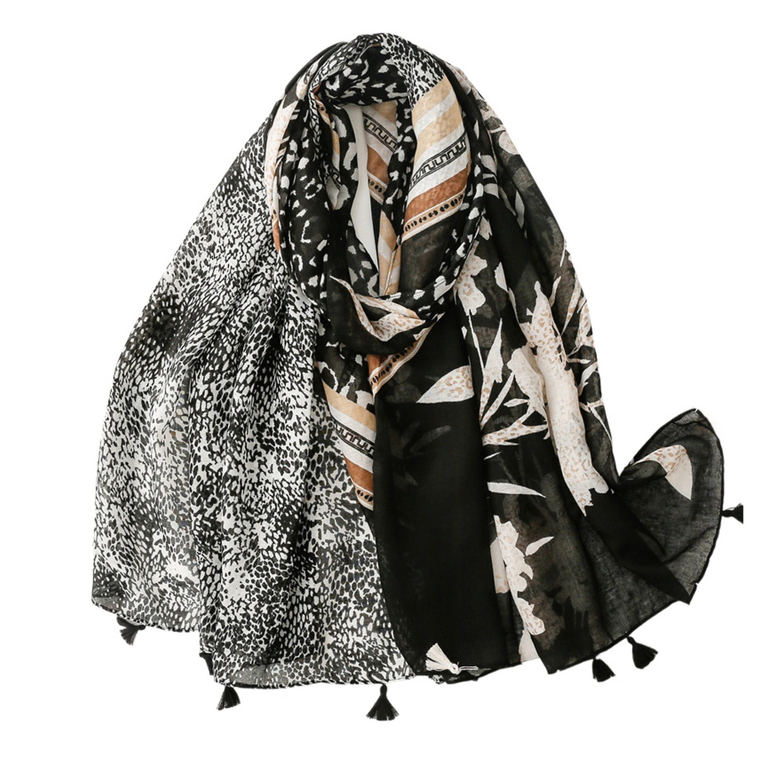 SWSMCLT Women's Boho Cape Pashmina Shawl Scarf Lightweight Fall Fringe ...