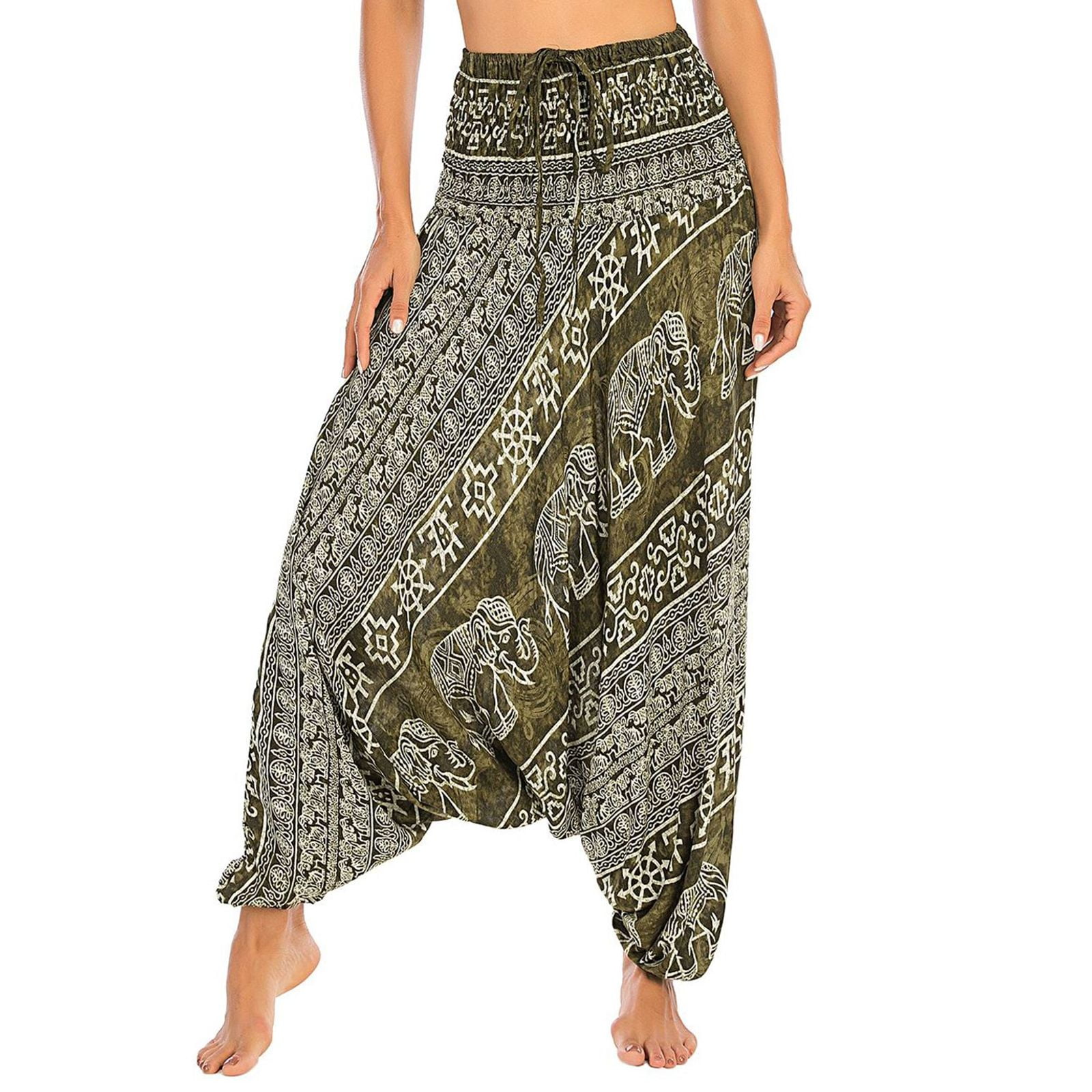 SWSMCLT Women's Boho Yoga Pants Soft Indian Dance Beach Pants Hippie ...