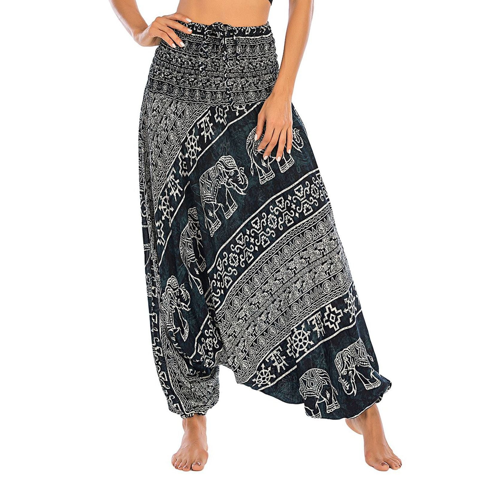 SWSMCLT Women's Boho Yoga Pants Soft Indian Dance Beach Pants Hippie ...