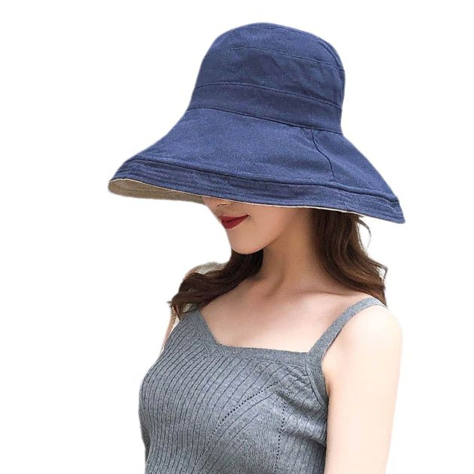 SWSMCLT Women's Bucket Hat Reversible Floppy Beach Hats Camp Soft Light ...