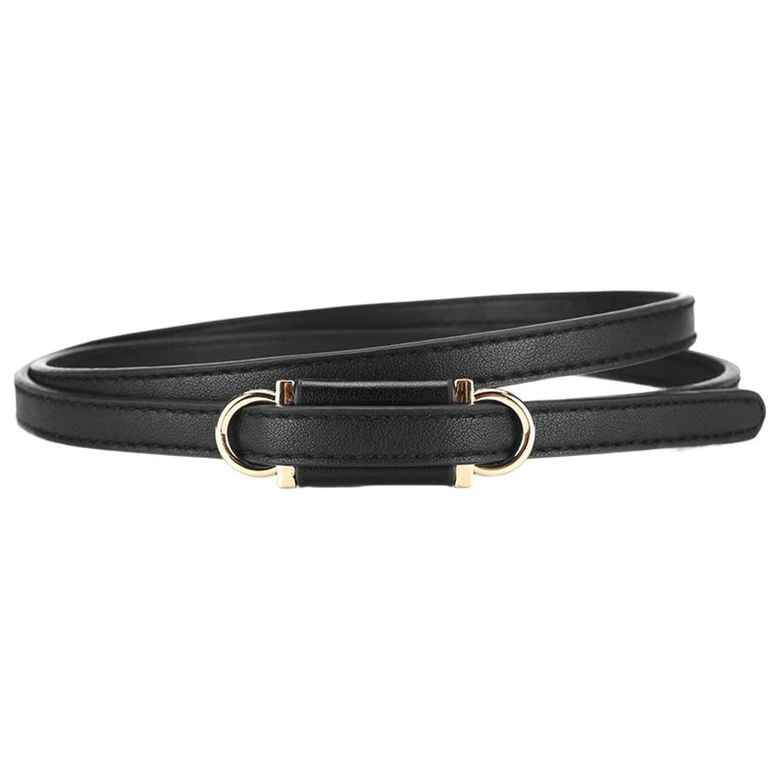 SWSMCLT Women's Buckle Adjustable Belts Holeless Faux Leather Elegant ...