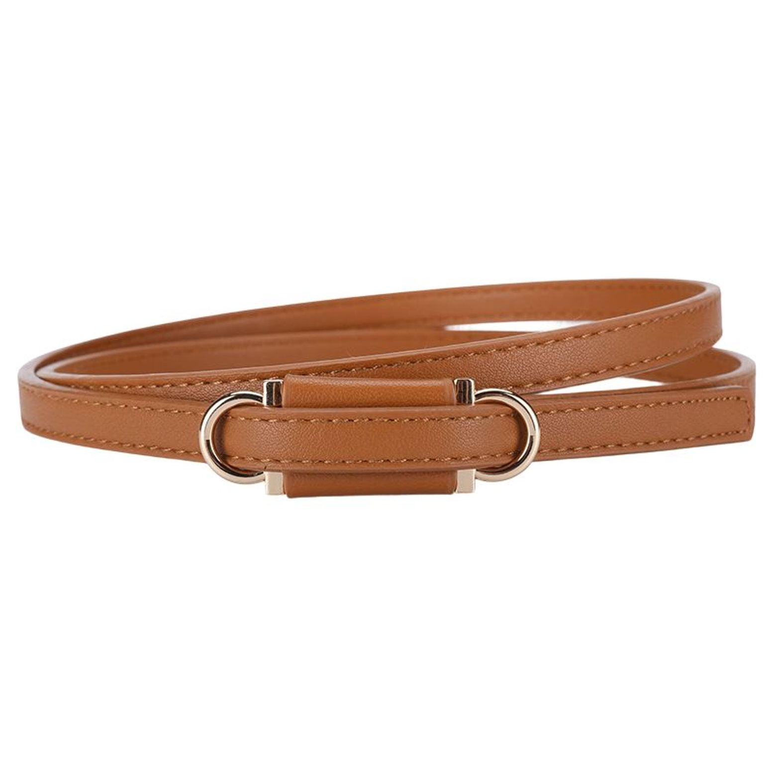 SWSMCLT Women's Buckle Adjustable Belts Holeless Faux Leather Elegant ...