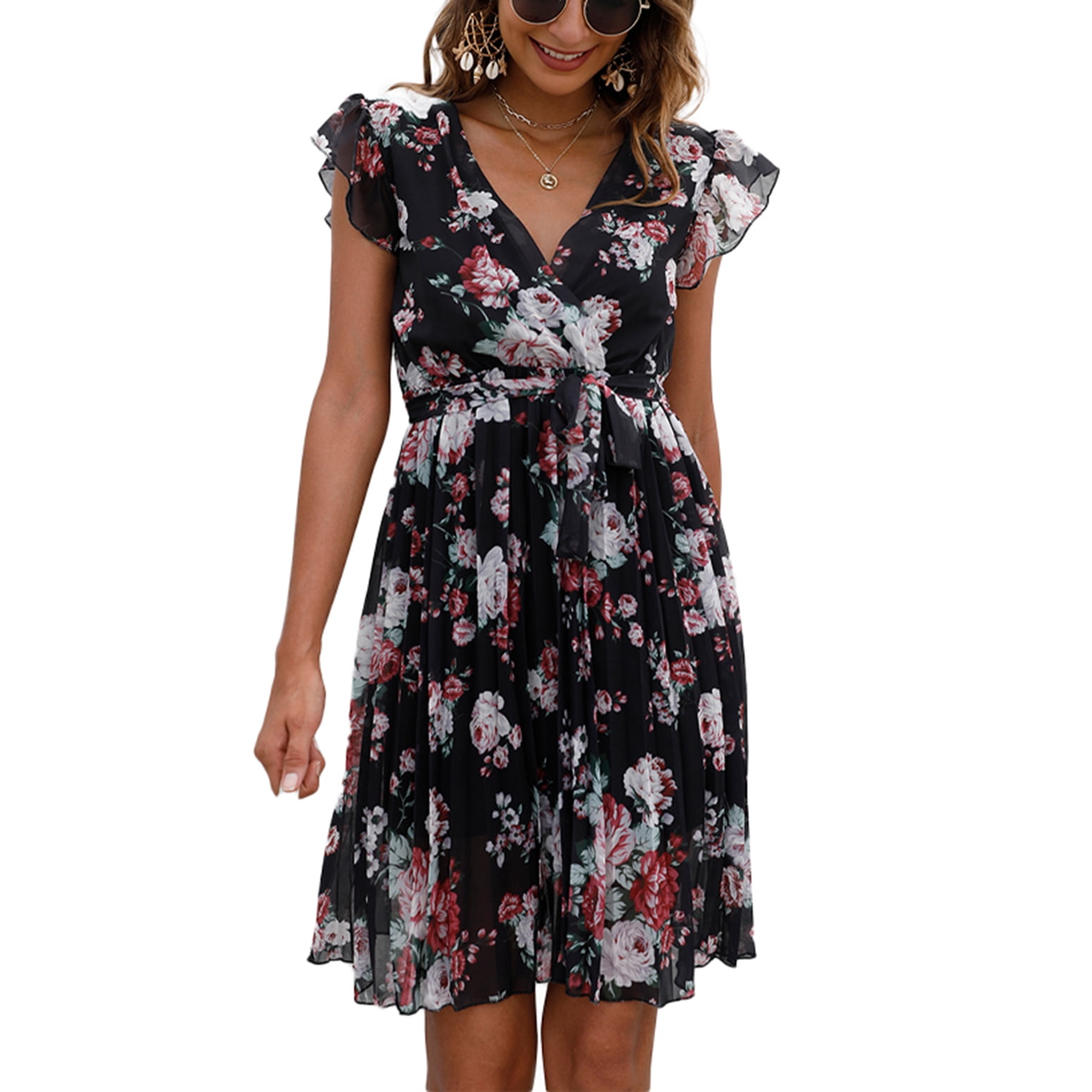 SWSMCLT Women's Casual Dress Summer Dresses Knitted Spring Loose Fit ...