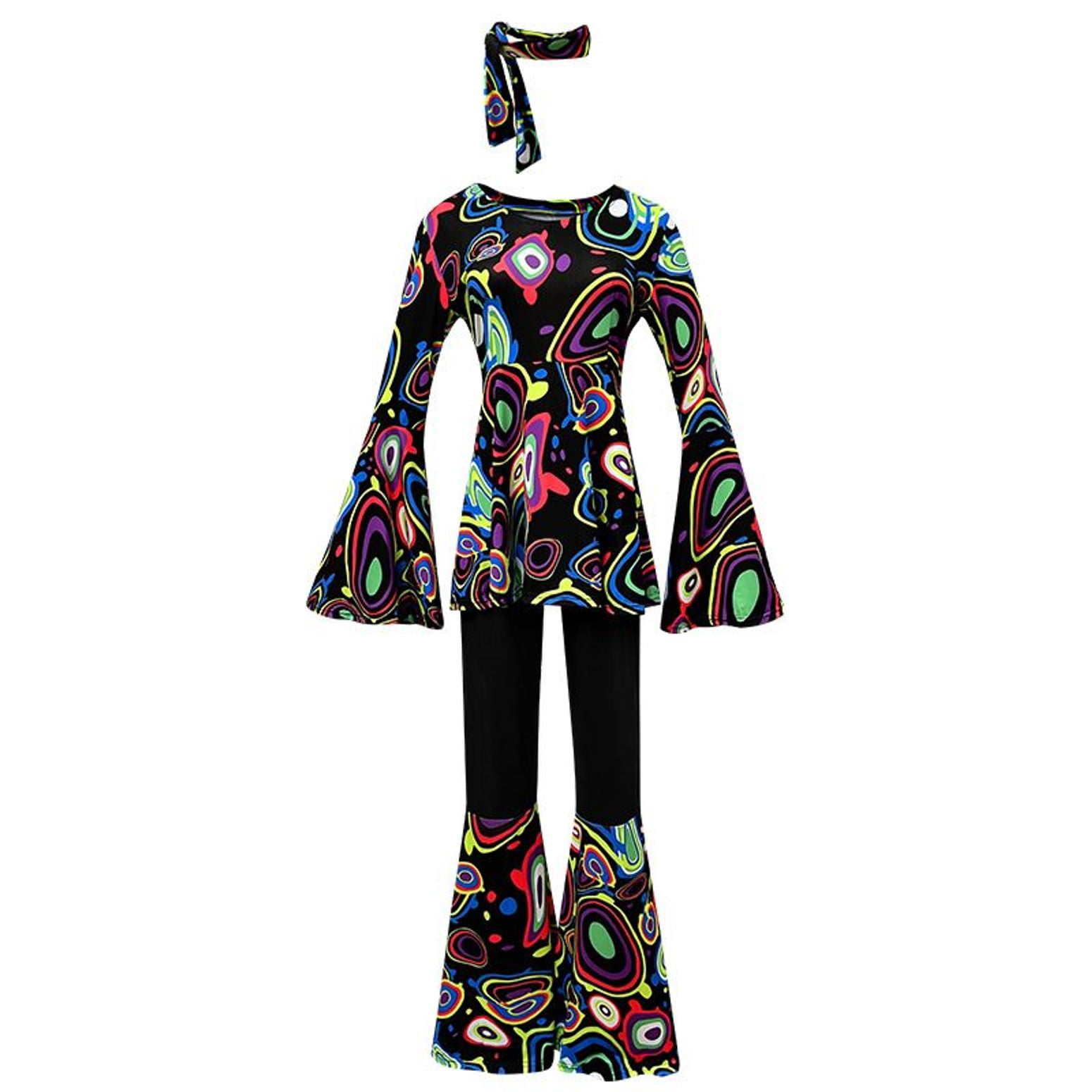 SWSMCLT Women's Chic 60s 3 Pack Outfit Set Elastic Band Fall Flare ...
