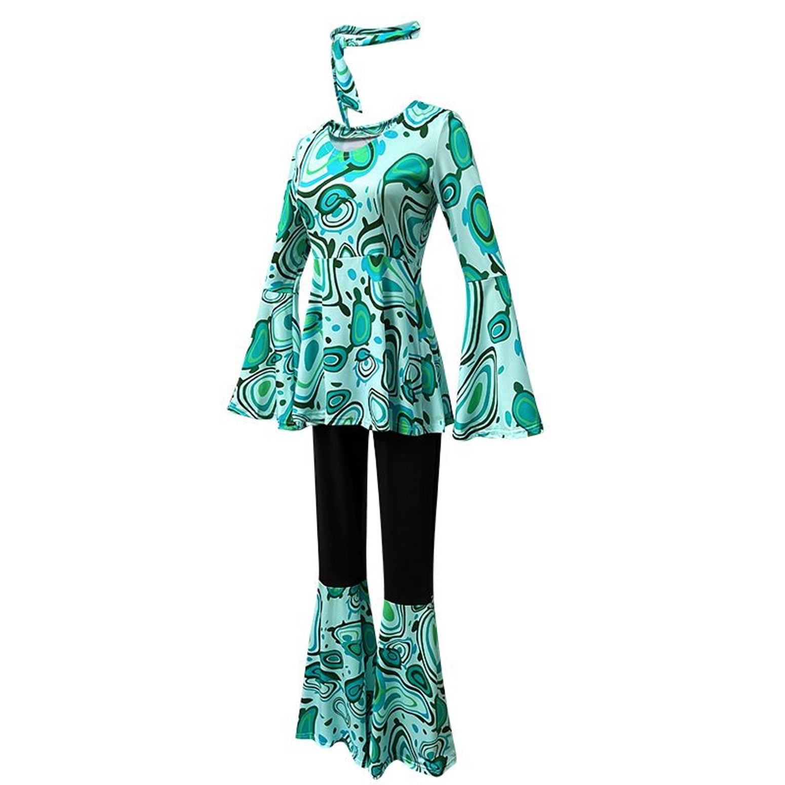SWSMCLT Women's Chic 60s 3 Pack Outfit Set Elastic Band Fall Flare ...