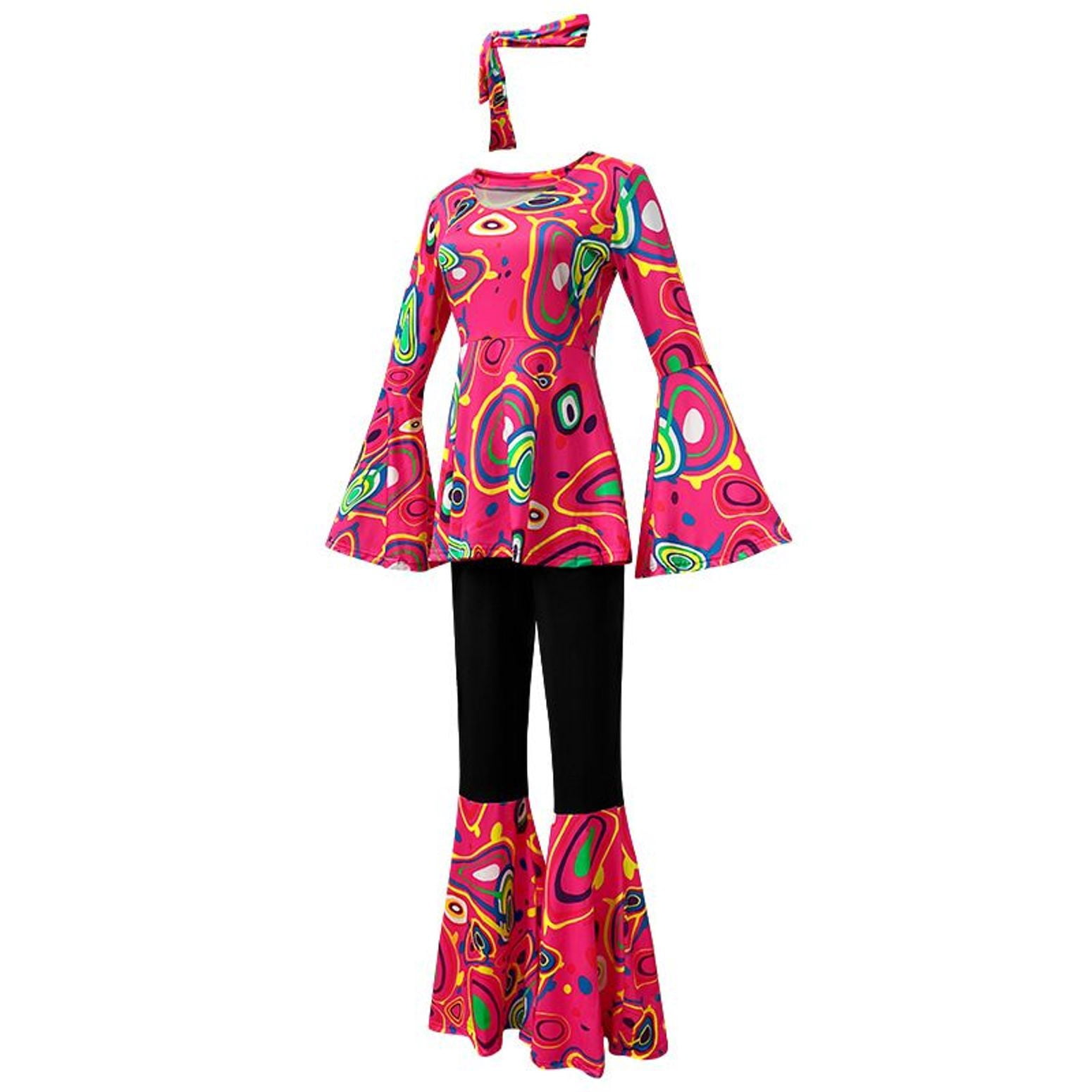 SWSMCLT Women's Chic 60s 3 Pack Outfit Set Elastic Band Fall Flare ...