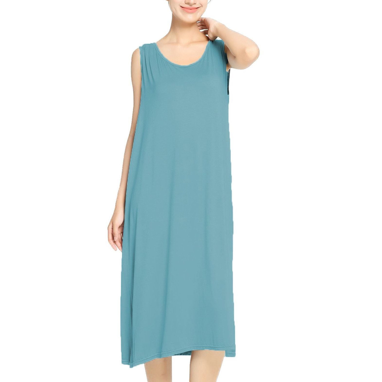 SWSMCLT Women's Cotton Nightgown Soft Rayon Stretch Long Pajama Dress ...