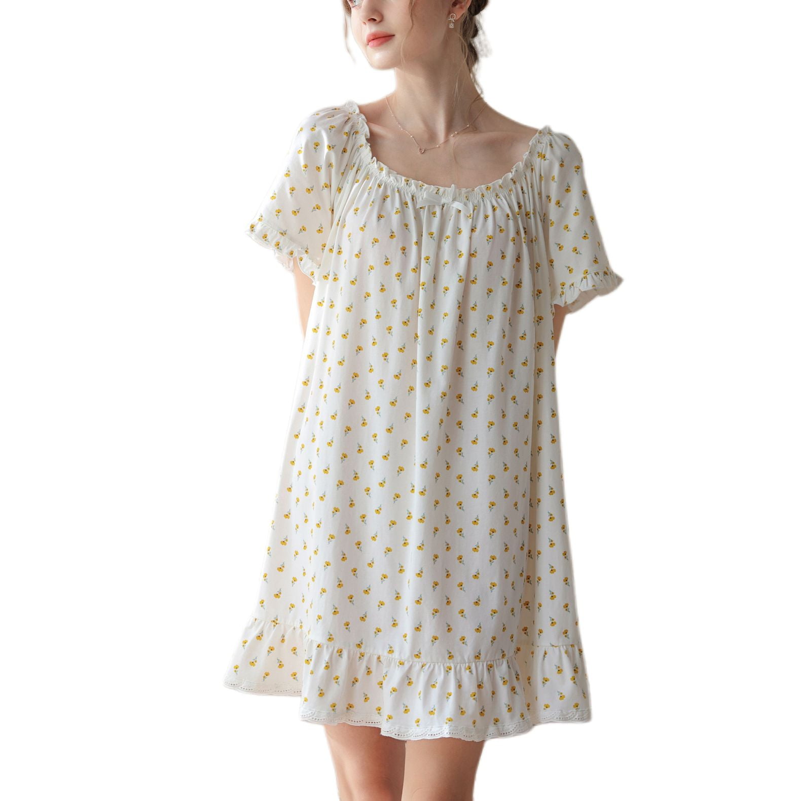 SWSMCLT Women's Cotton Victorian Nightgown Cute Pajama Dress Frilly ...