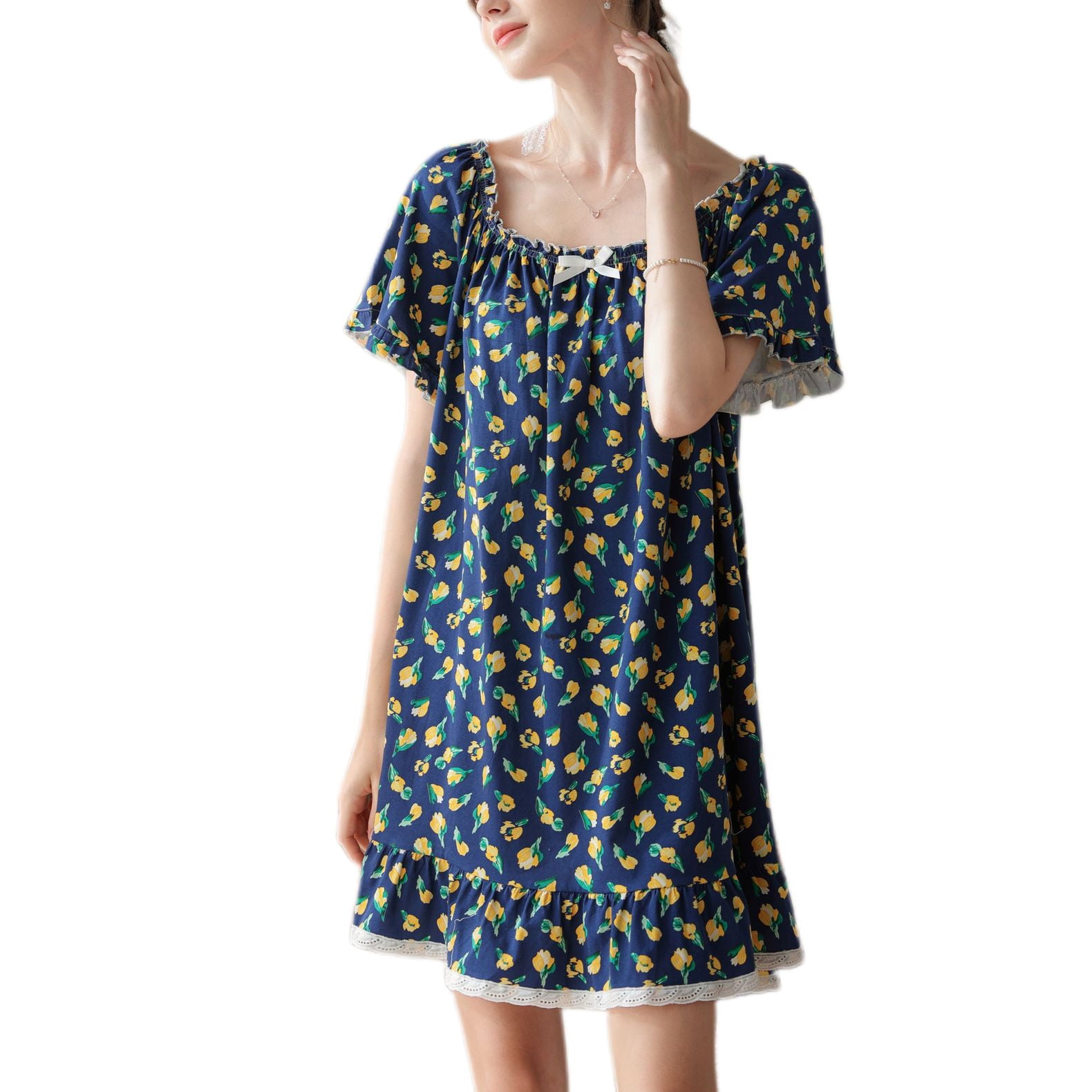SWSMCLT Women's Cotton Victorian Nightgown Cute Pajama Dress Frilly ...