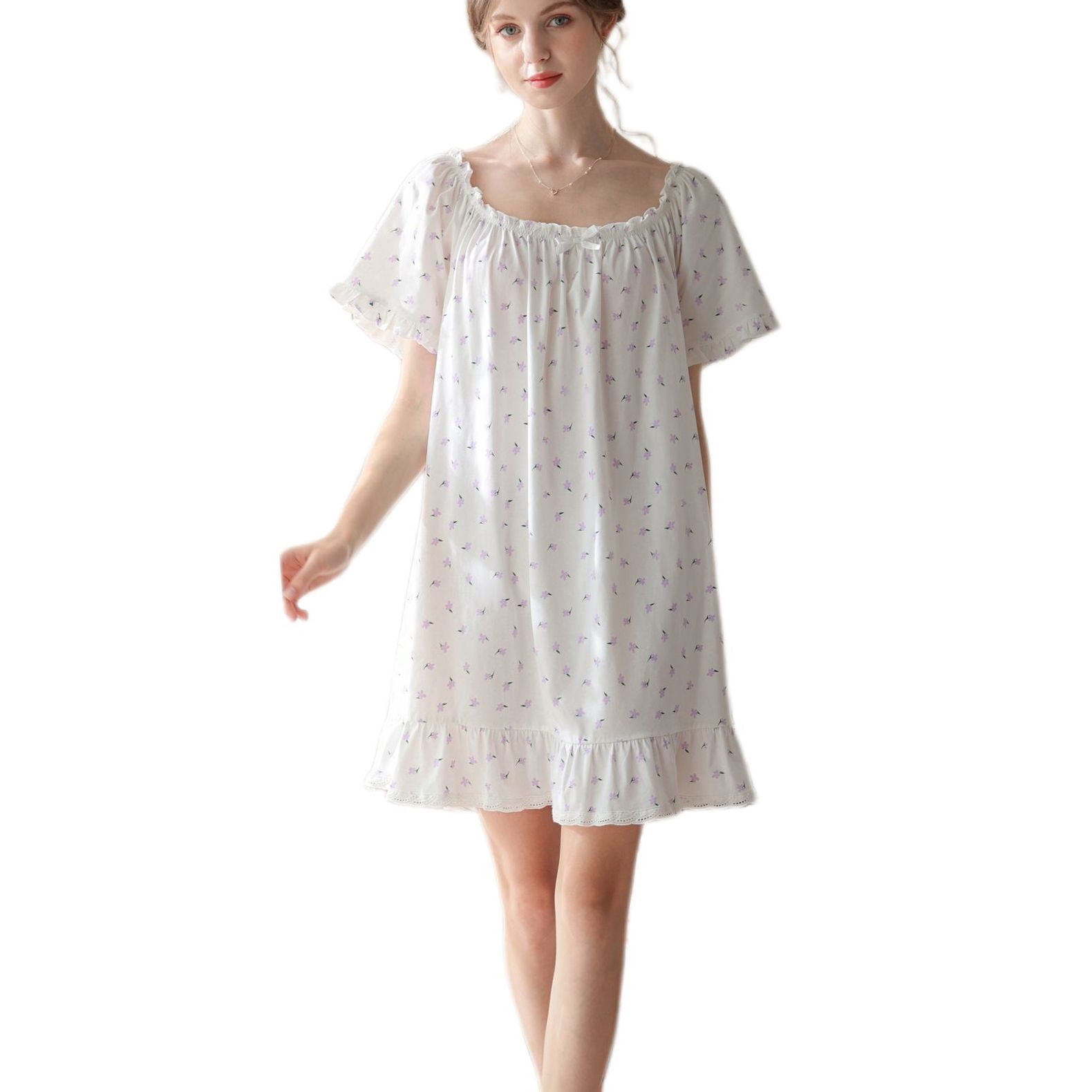 SWSMCLT Women's Cotton Victorian Nightgown Cute Pajama Dress Frilly ...