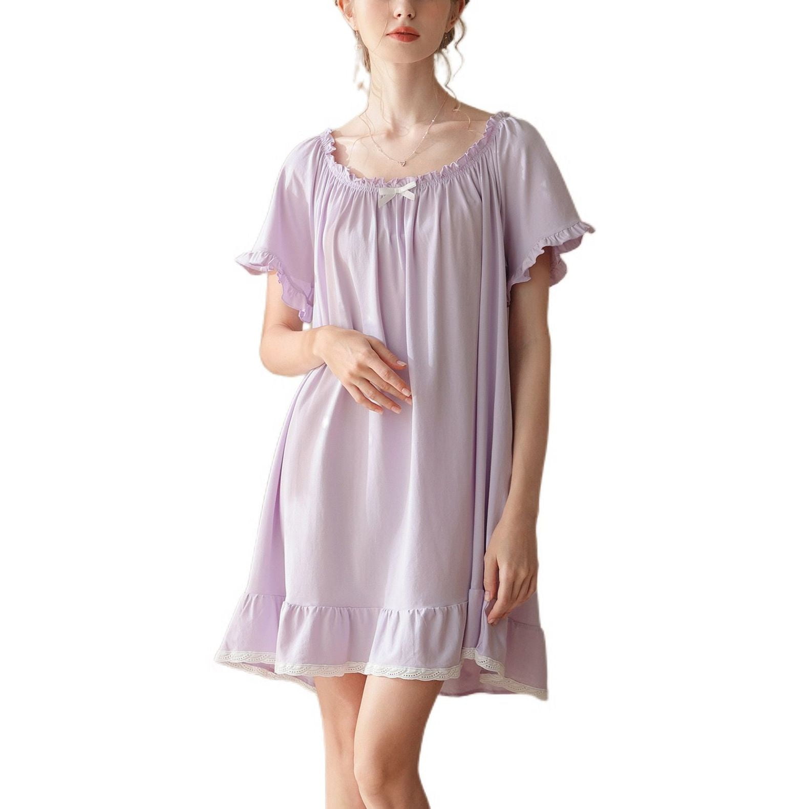 SWSMCLT Women's Cotton Victorian Nightgown Cute Pajama Dress Frilly ...