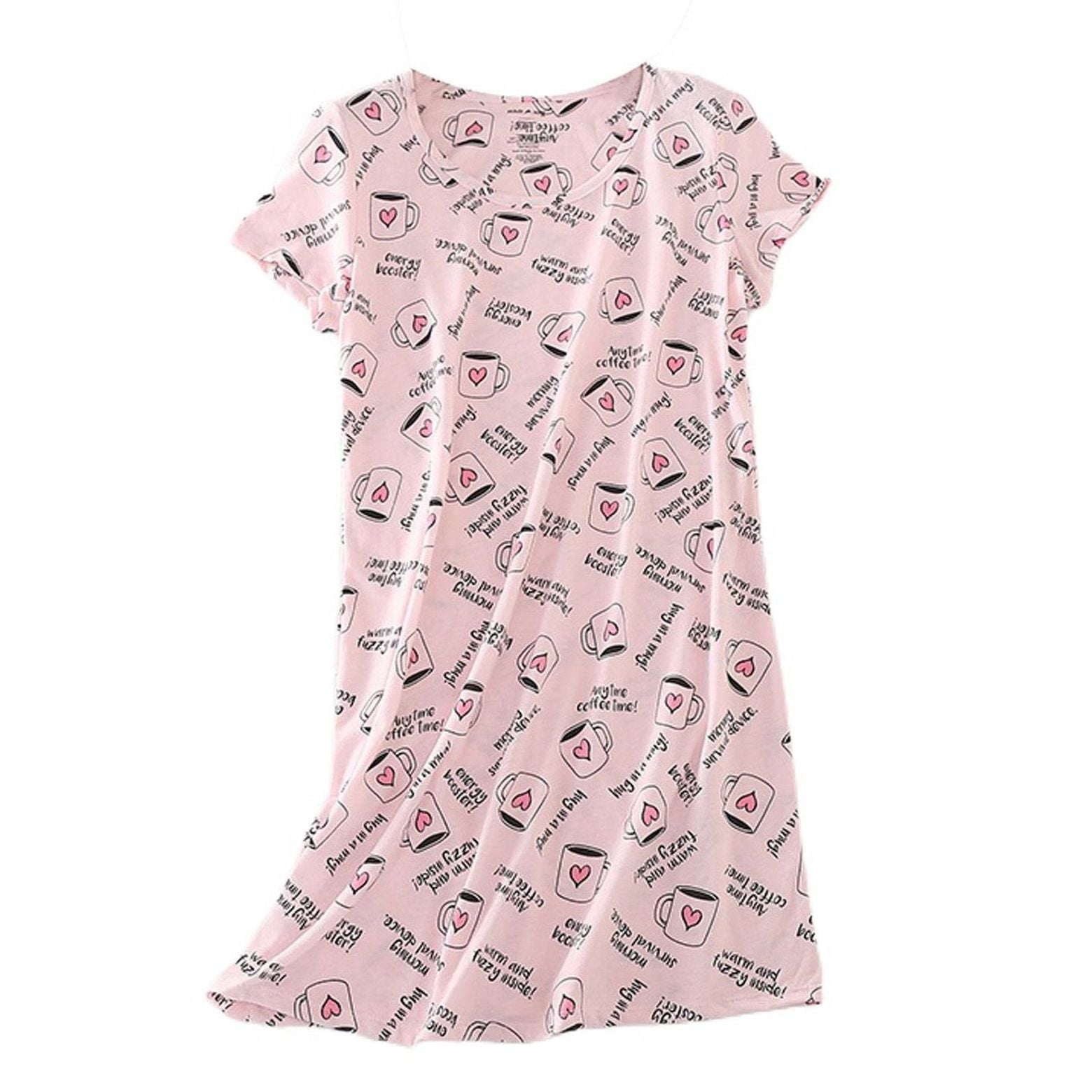 SWSMCLT Women's Cute Pajamas Fashion Basic Loose Peasant Breathable ...