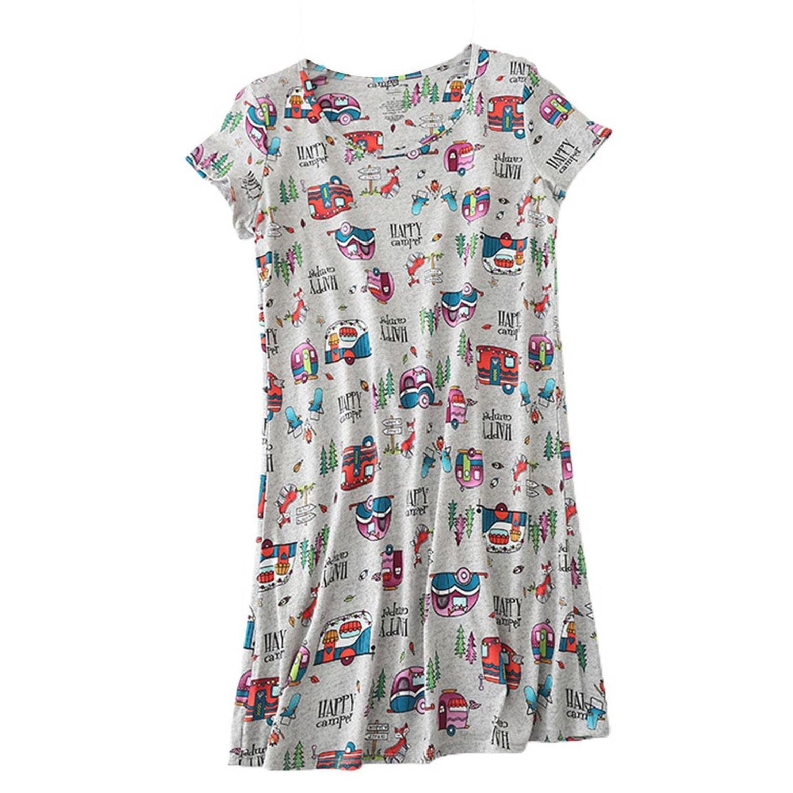 SWSMCLT Women's Cute Pajamas Fashion Basic Loose Peasant Breathable ...