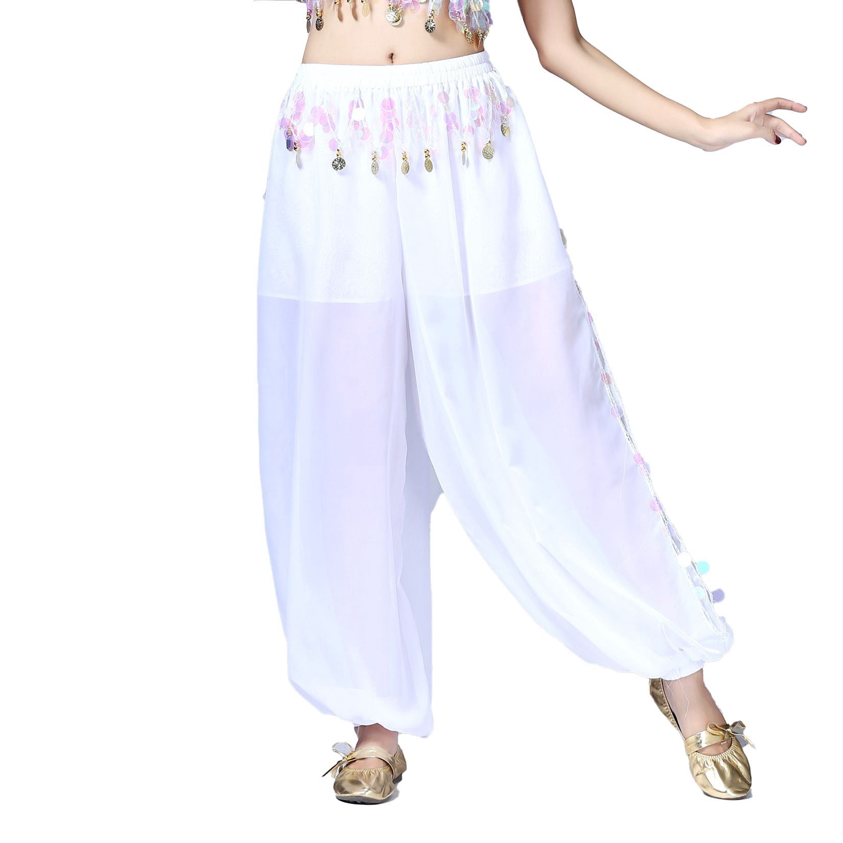 SWSMCLT Women's Dance Costume Lightweight Pants Dance Loose Fit Fringe ...