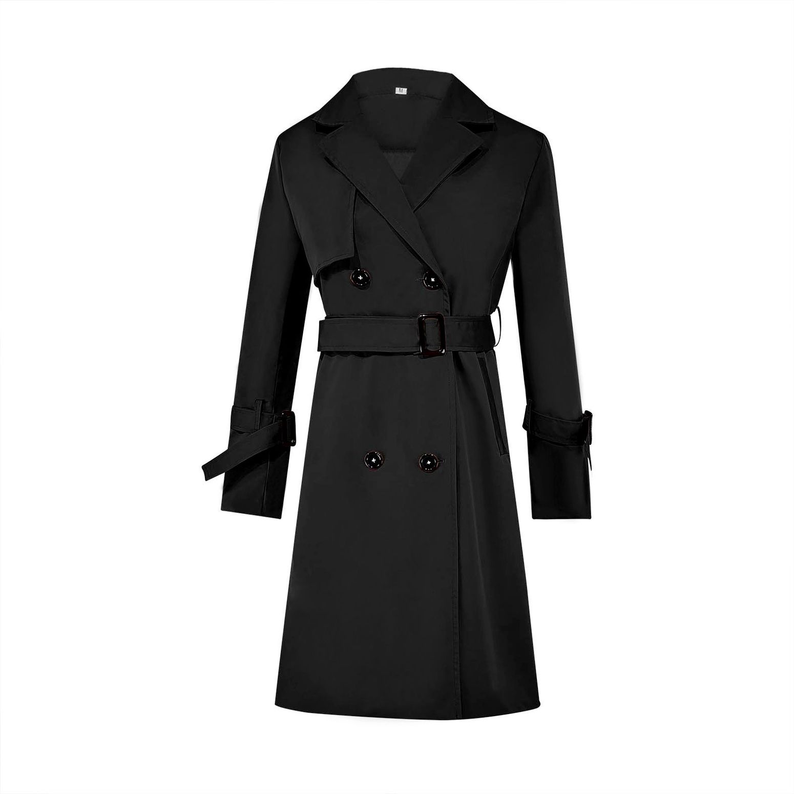 SWSMCLT Women's Double Breasted Coat Outerwear Long Trenchcoat Long ...