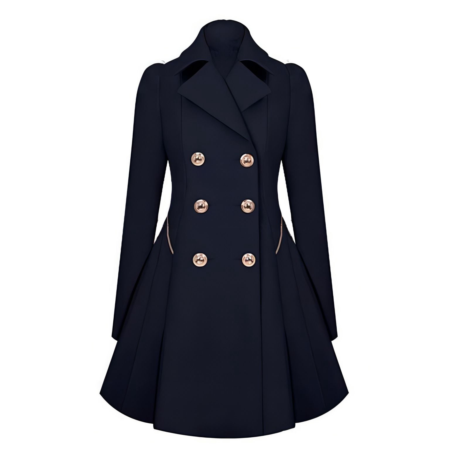 SWSMCLT Women's Double Breasted Trenchcoat Long Sleeve Coat Winter Soft ...