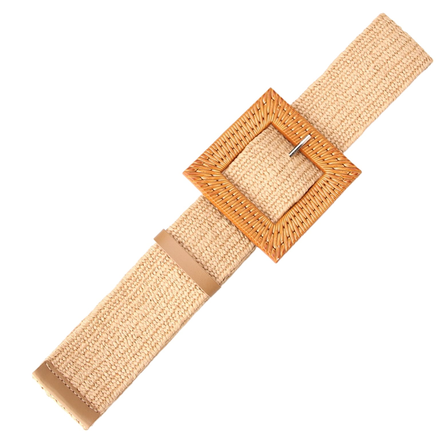 SWSMCLT Women's Elastic Braided Belt Summer Chunky Belt Plastic Buckle ...