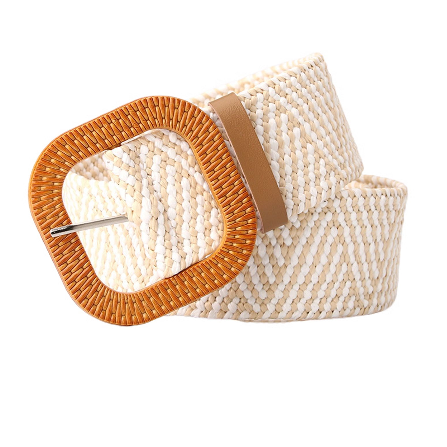 SWSMCLT Women's Elastic Braided Web Belt Flexible Braided Belt Square ...