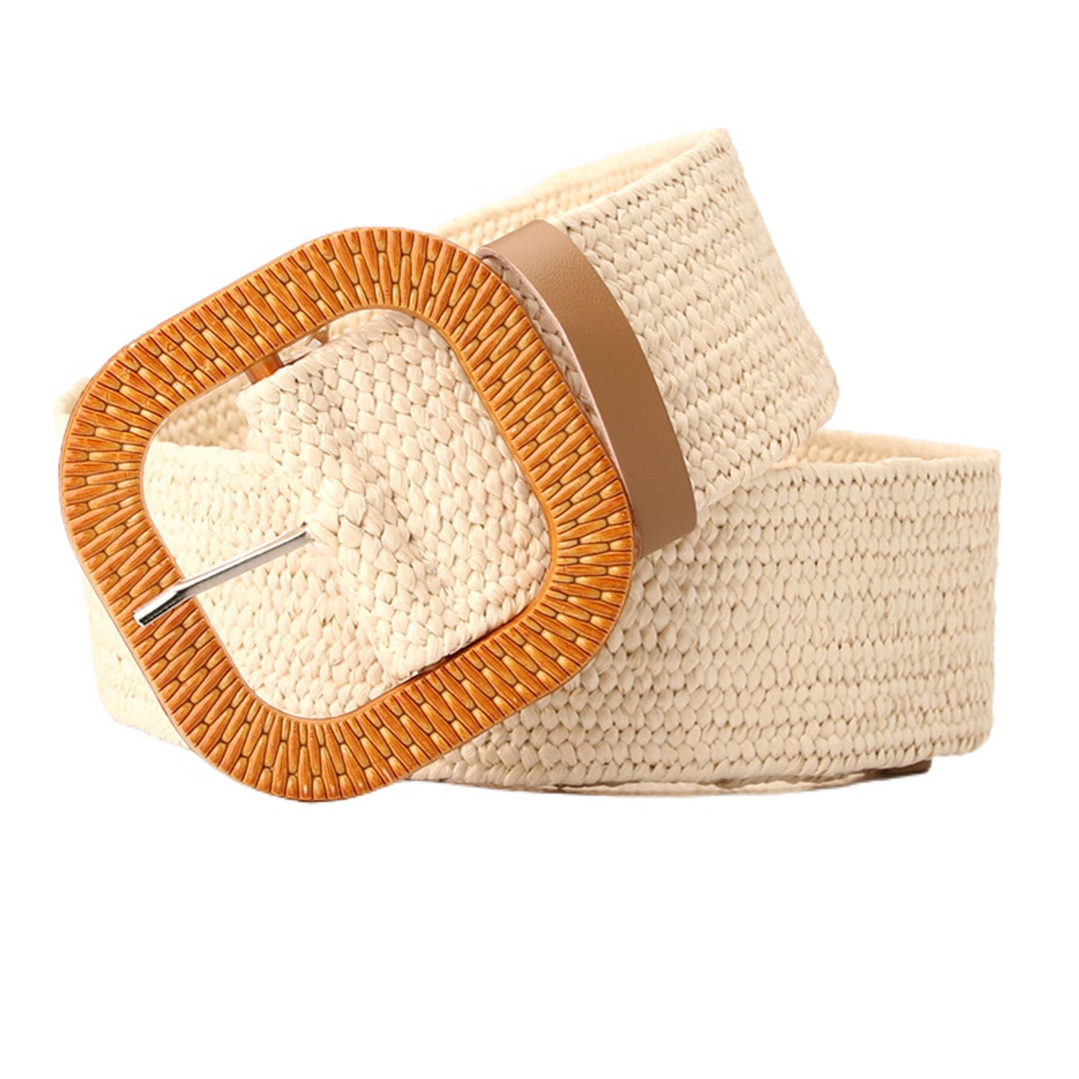 SWSMCLT Women's Elastic Braided Web Belt Flexible Braided Belt Square ...