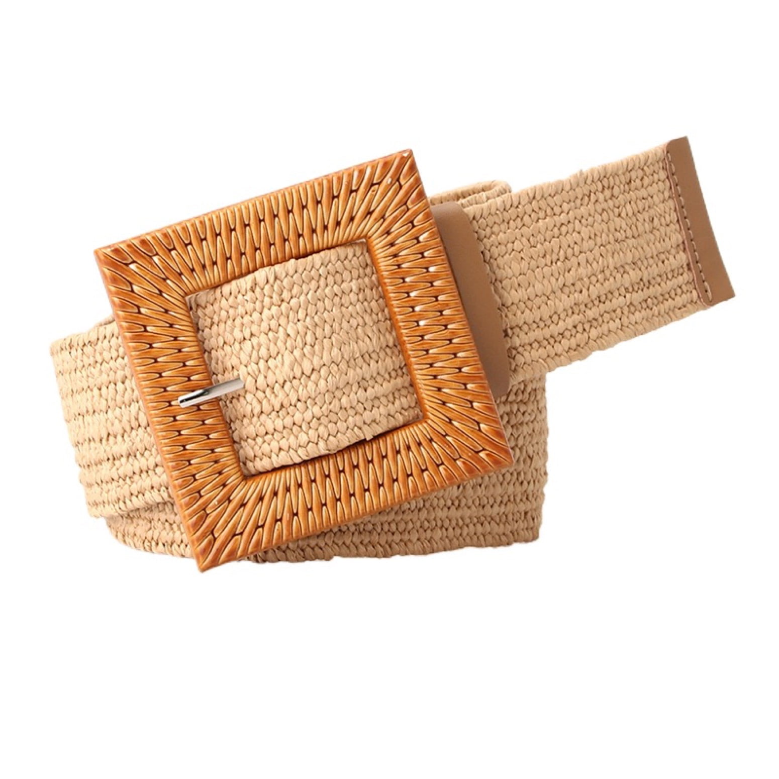 SWSMCLT Women's Elastic Braided Web Belt Flexible Braided Belt Square ...