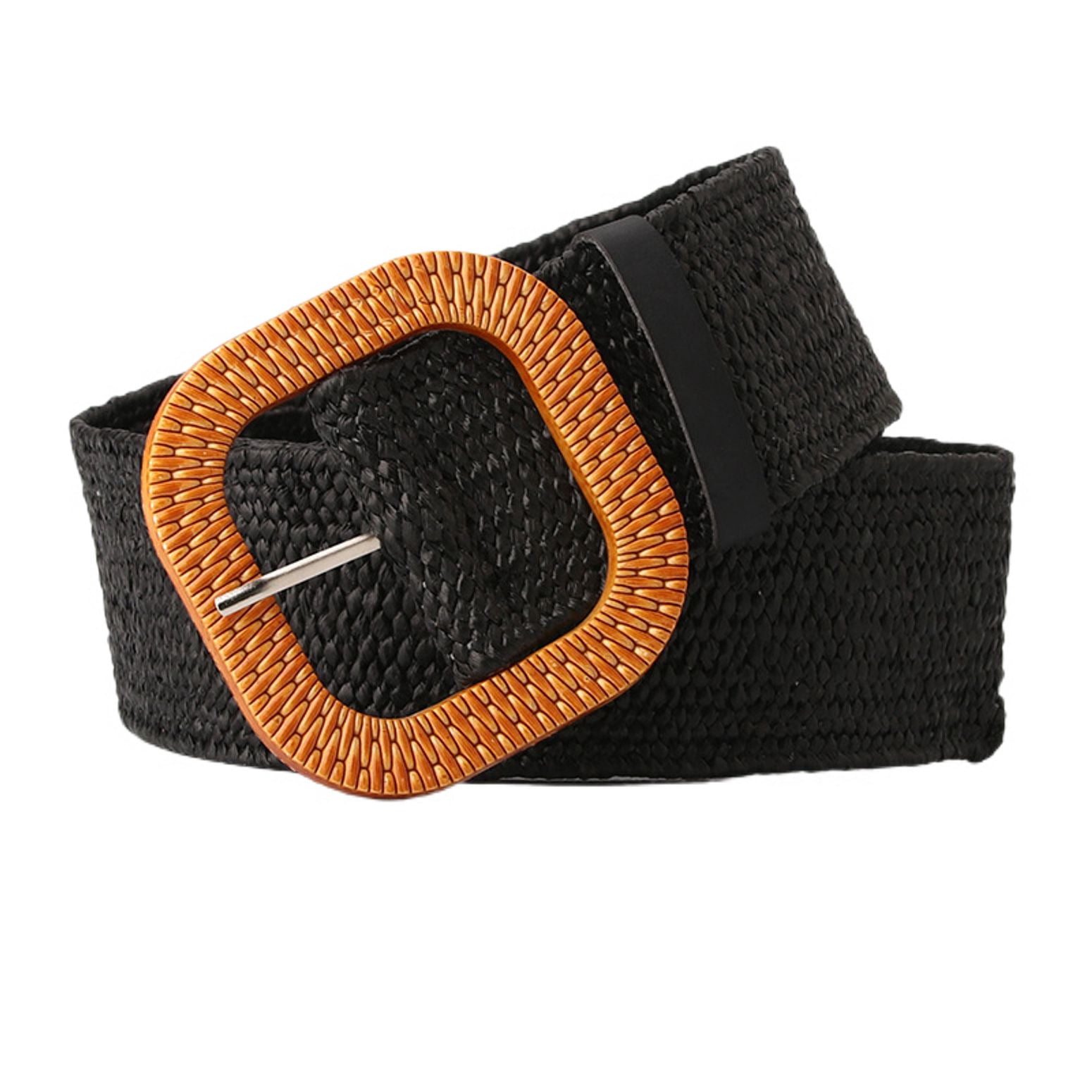 SWSMCLT Women's Elastic Braided Web Belt Flexible Braided Belt Square ...