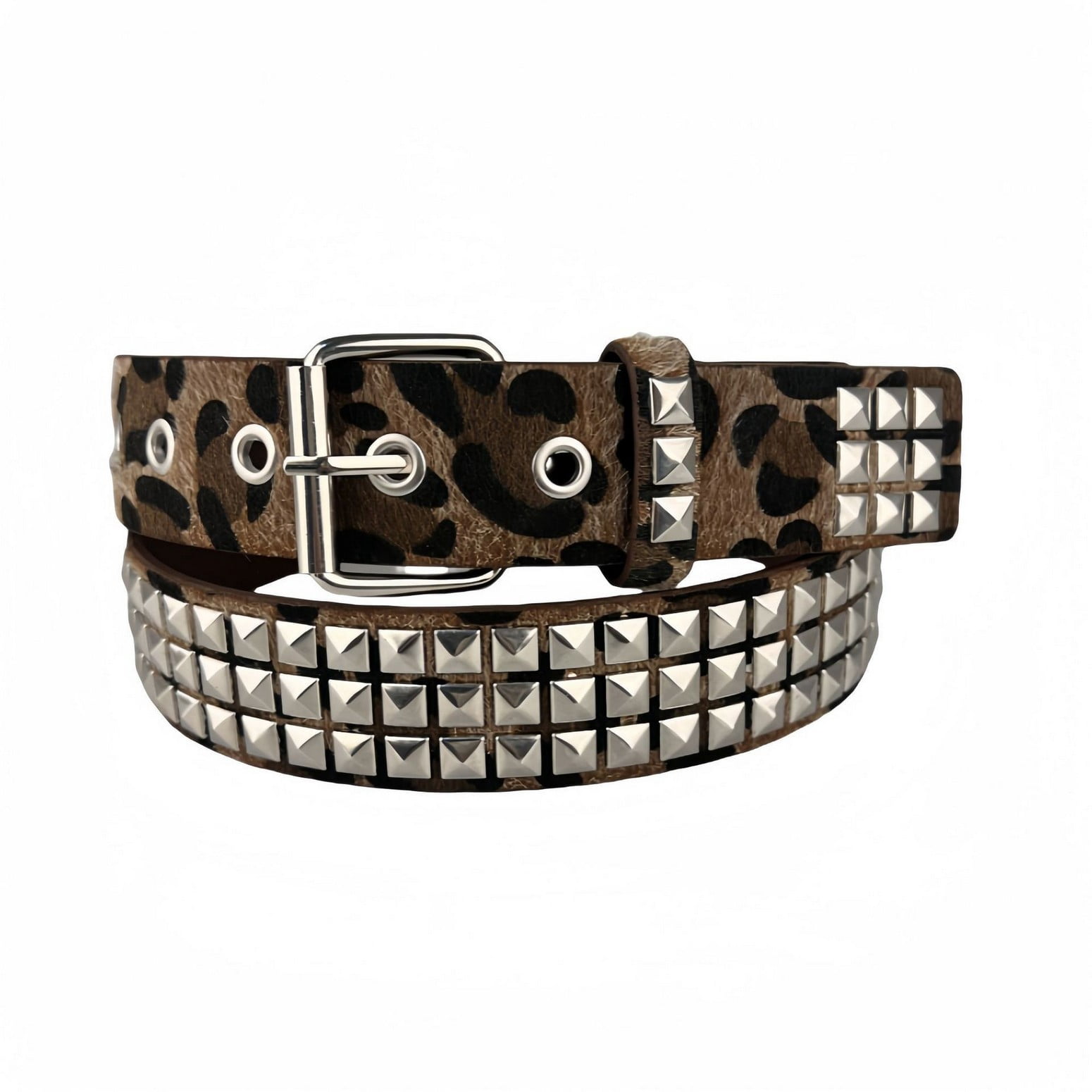 SWSMCLT Women's Fashion Studded Belt Metal Halloween Faux Fur Faux ...
