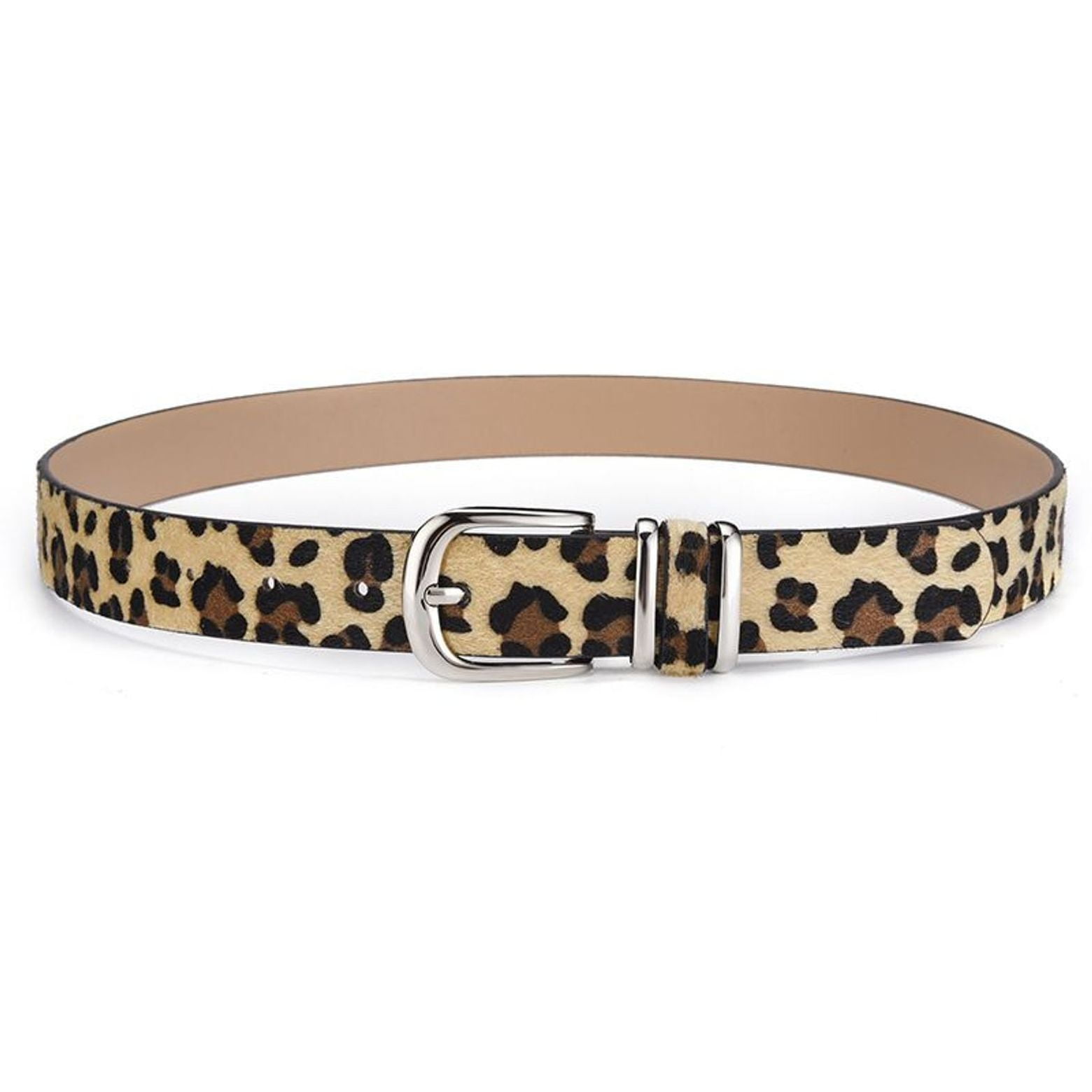 SWSMCLT Women's Faux Leather Belt Buckle Medium Casual D Ring Metal ...