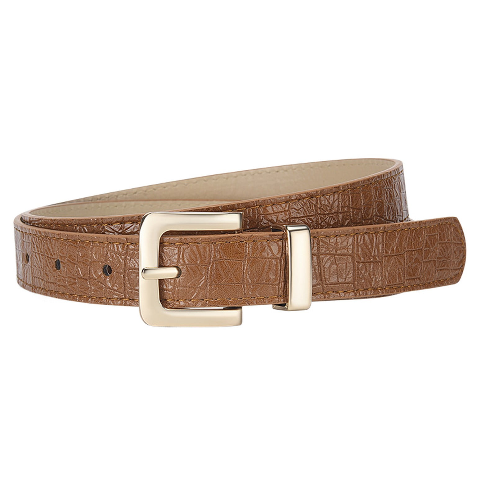SWSMCLT Women's Faux Leather Belt Skinny Winter Spring Square Belt For ...