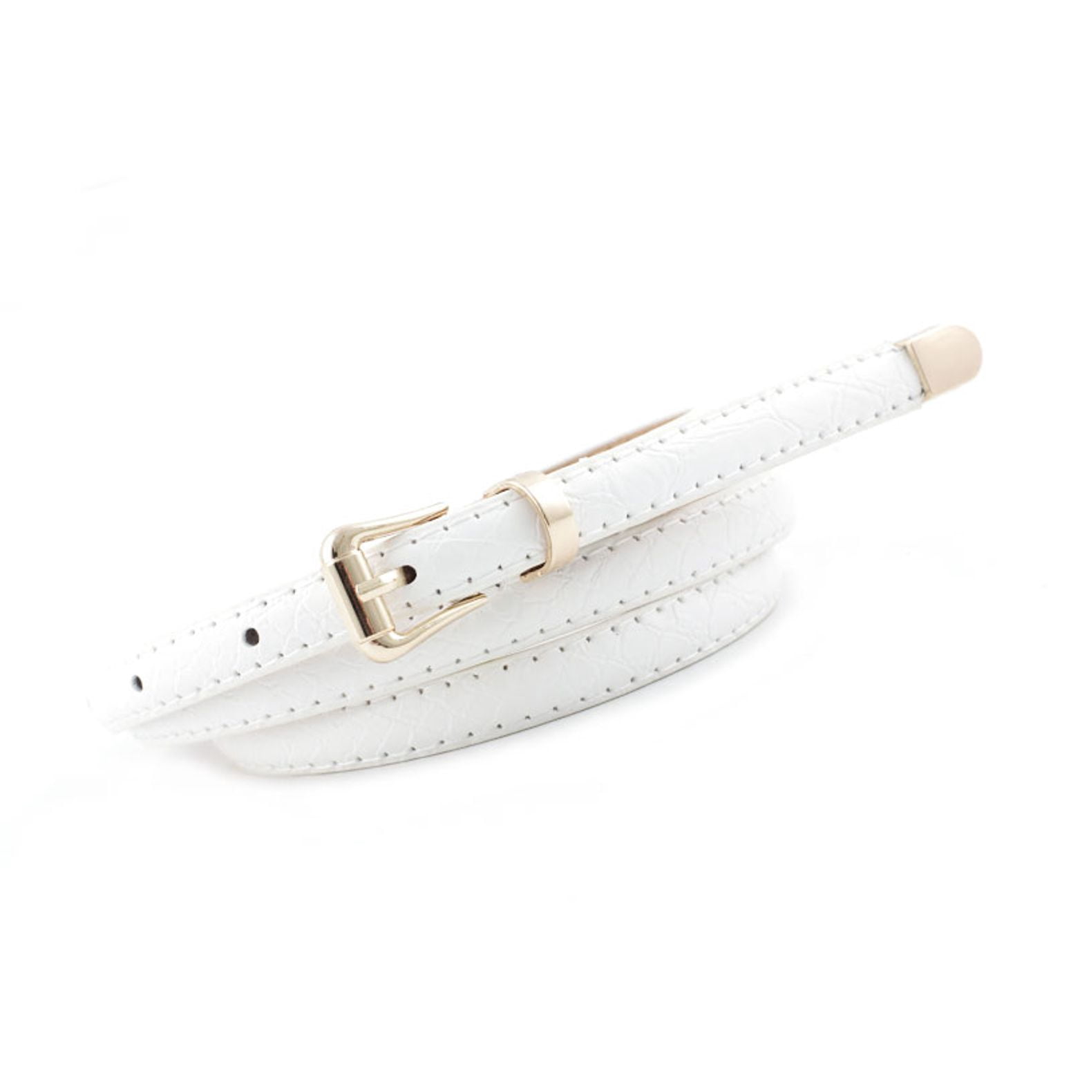 SWSMCLT Women's Faux Leather Skinny Belt For Dress Slimming Elegant ...