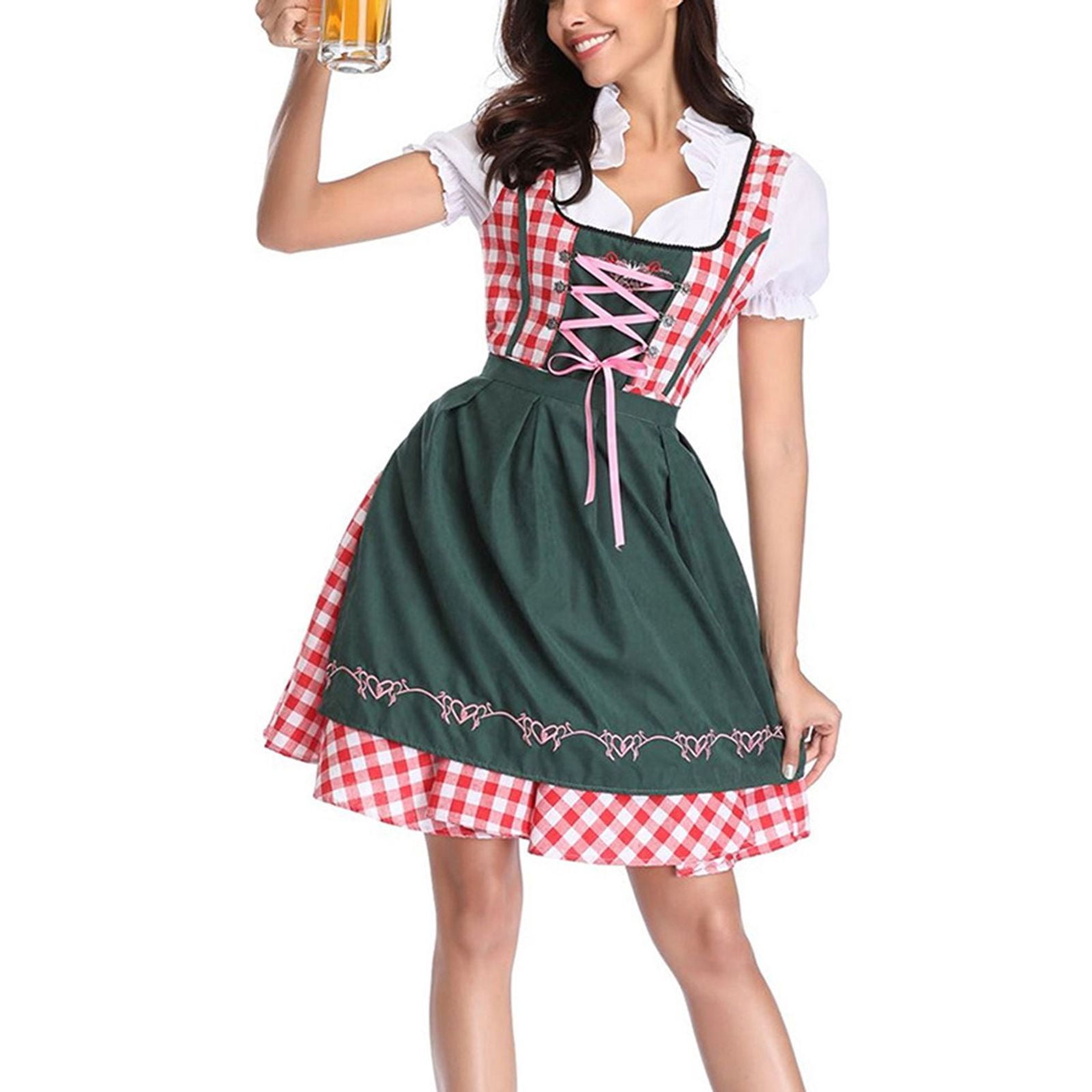 SWSMCLT Women's German Dirndl Dress Carnival Beer Girl Halloween ...