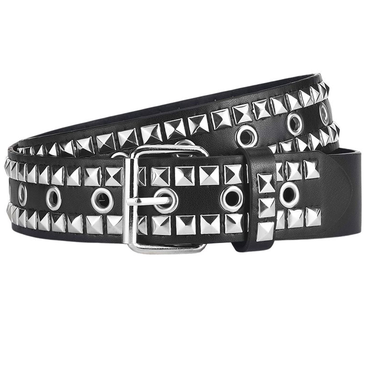SWSMCLT Women's Groove Grommet Belt Basic Studded Belt BikerGrunge Cool ...