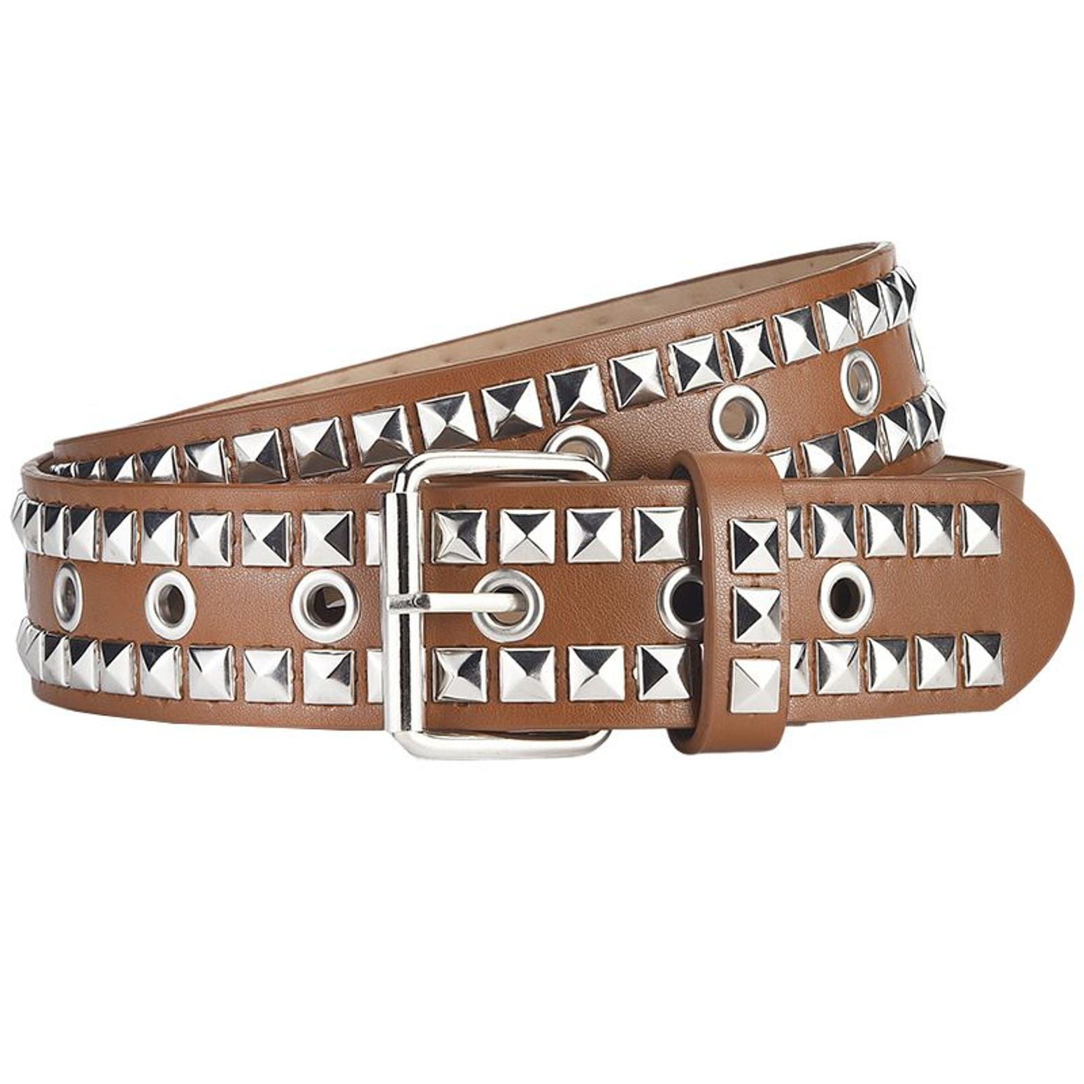 SWSMCLT Women's Groove Grommet Belt Basic Studded Belt BikerGrunge Cool ...