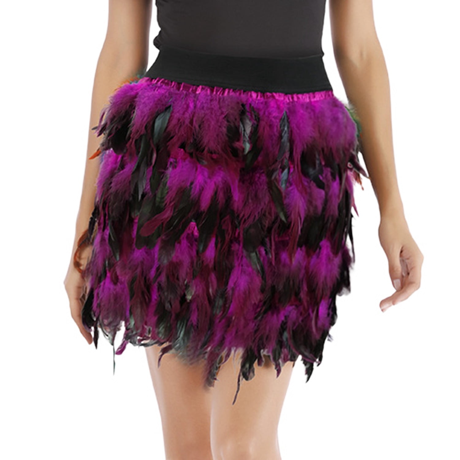 SWSMCLT Women's Halloween Tutu Skirts Mardi Gras Feather Skirt ...