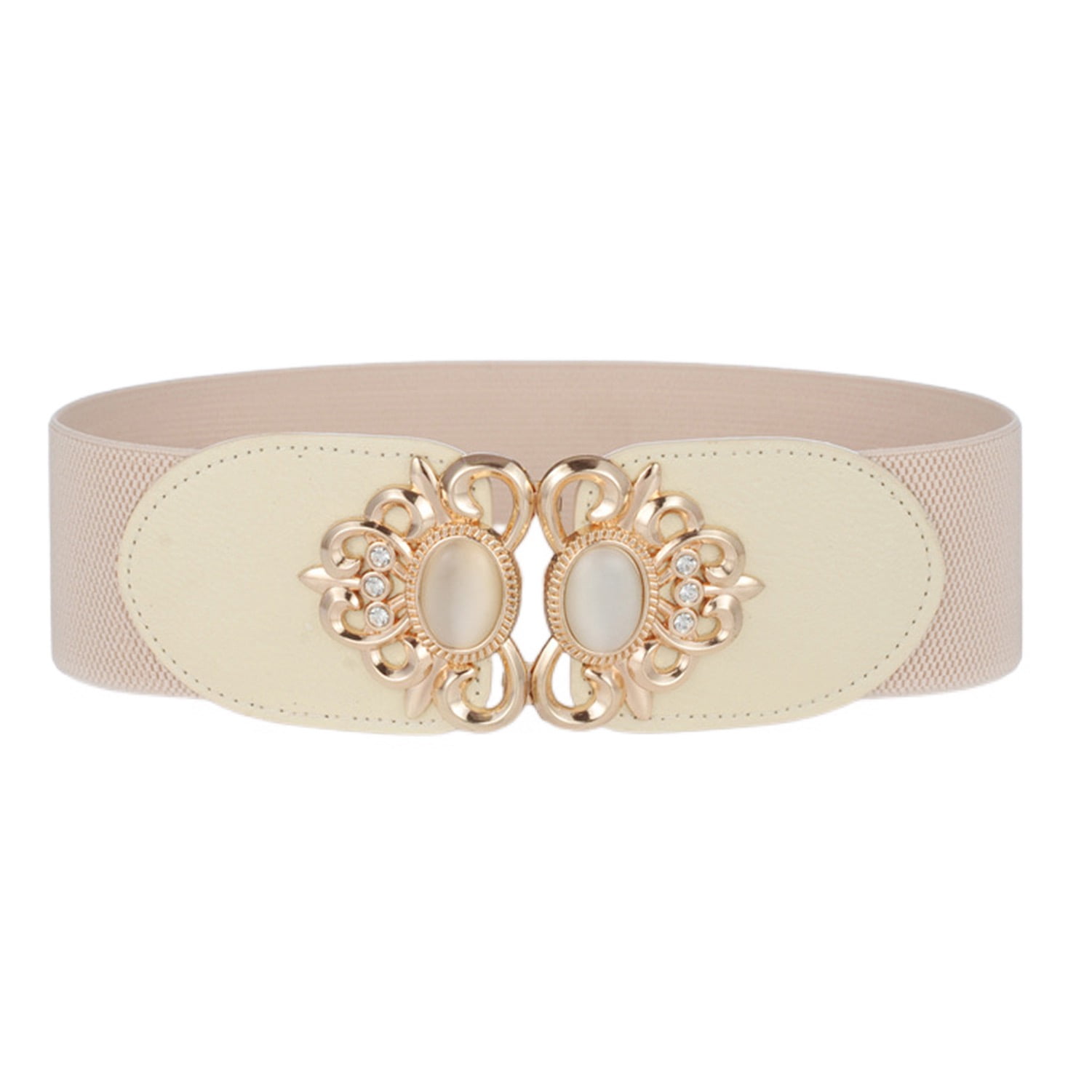 SWSMCLT Women's High Waist Belt for Dress Beaded Faux Leather Jeweled ...