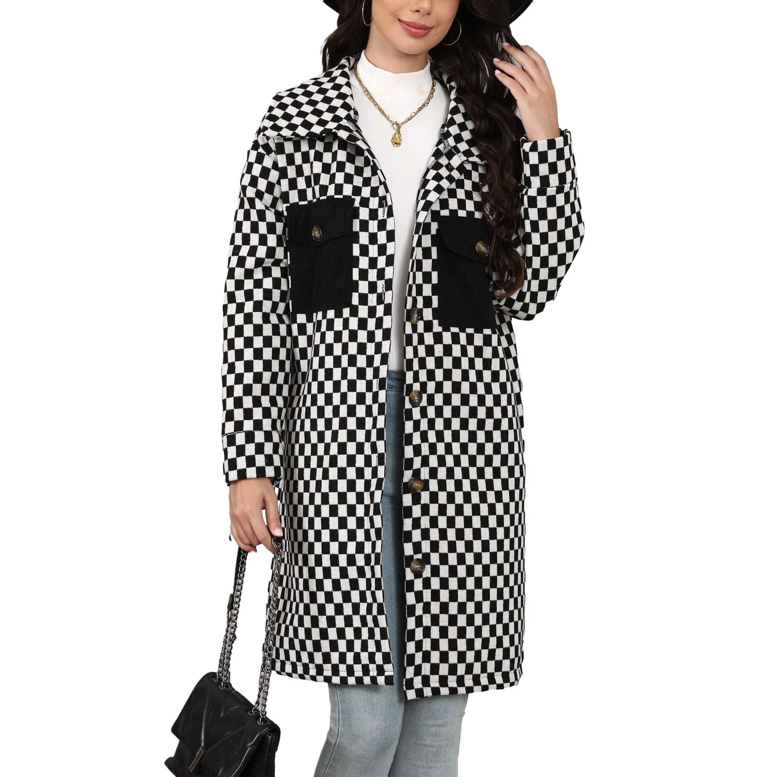 SWSMCLT Women's Long Sleeve Pea Coat Fall Date Night Overcoat Coats ...