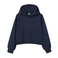 SWSMCLT Women's Long Sleeve Sweatshirt Crop Top Basic Loose Hooded Drop ...