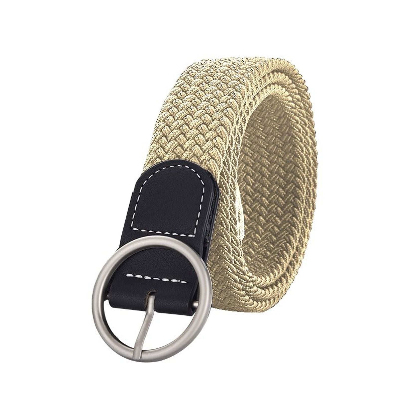 SWSMCLT Women's Loops Belt Braided Belt Circle Buckle Casual Chic Braided Belt All Seasons ...