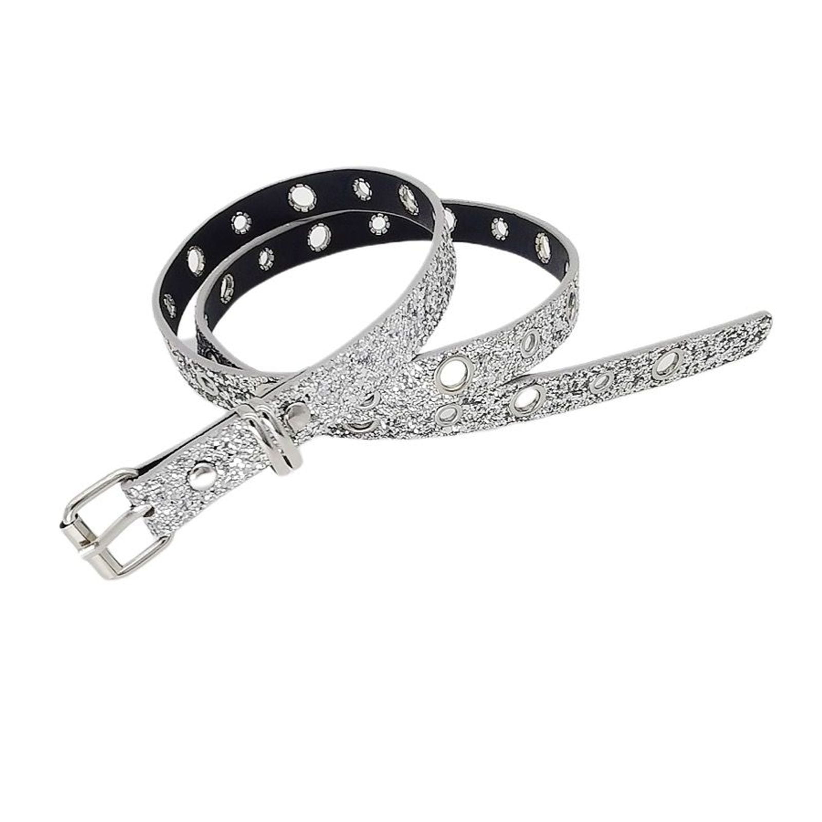 SWSMCLT Women's Metal Belt Fashion Buckle Bling Metal Buckle Beaded ...
