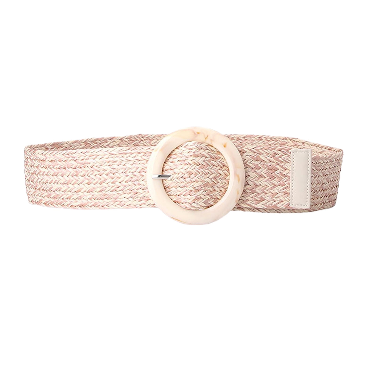 SWSMCLT Women's O Ring Buckle Thick Raffia Belt Braided Belt Fashion ...