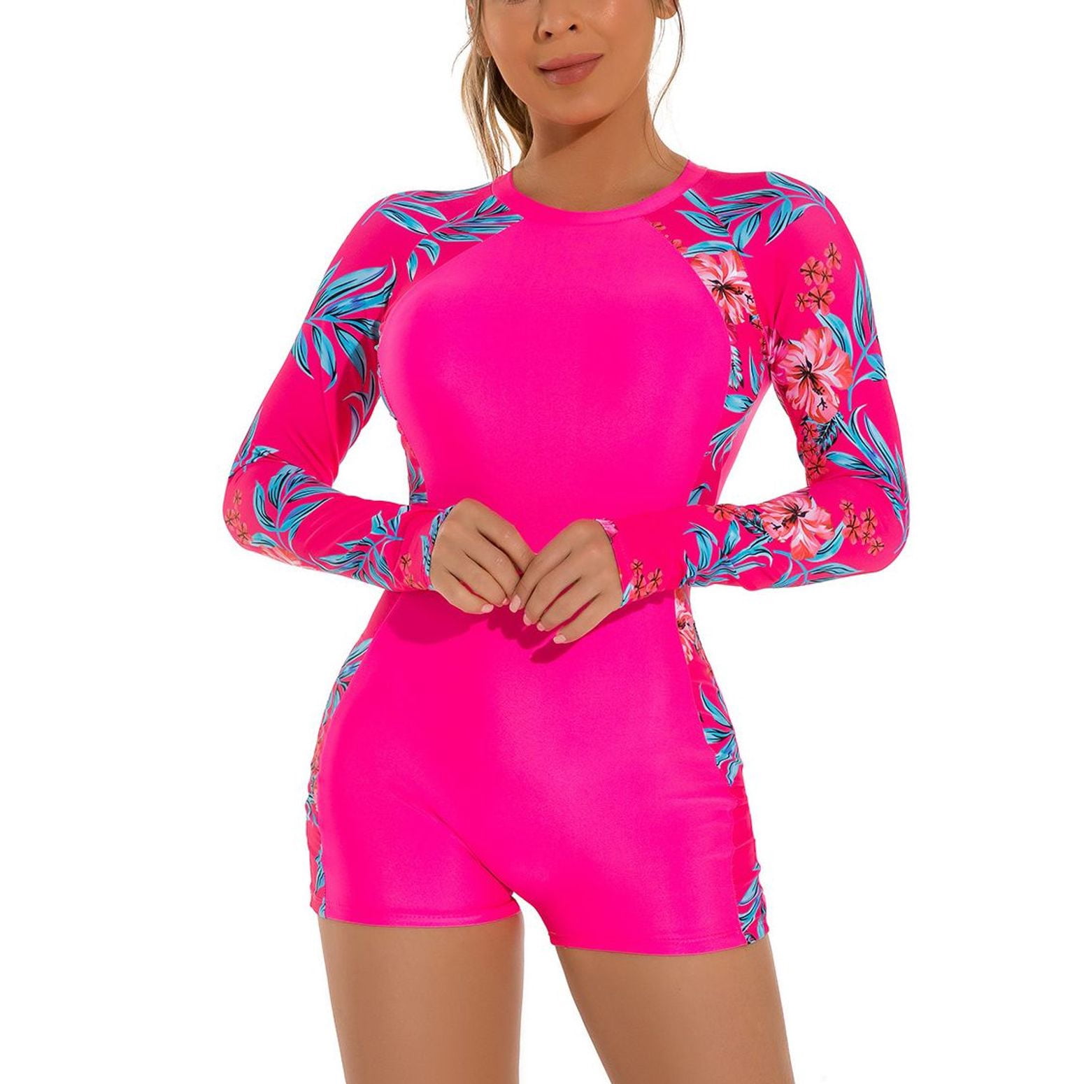 SWSMCLT Women's One Piece Bathing Suit Short Slimming Swimsuit Rash ...