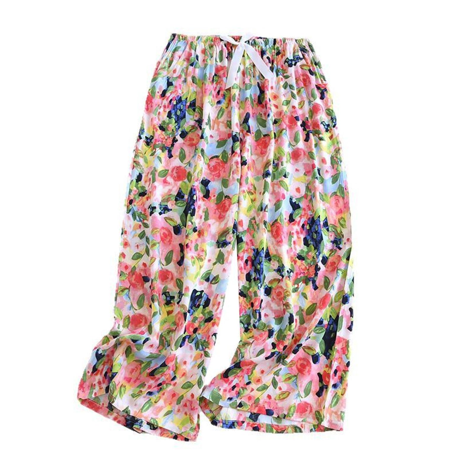 SWSMCLT Women's Pj Sleep Bottoms Pajama Capri Lounge Pants Chic Printed ...