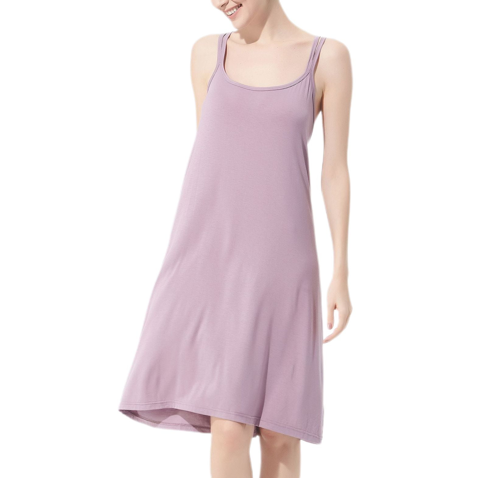 SWSMCLT Women's Plus Size Cotton Nightgown Soft StretchKnee Length ...